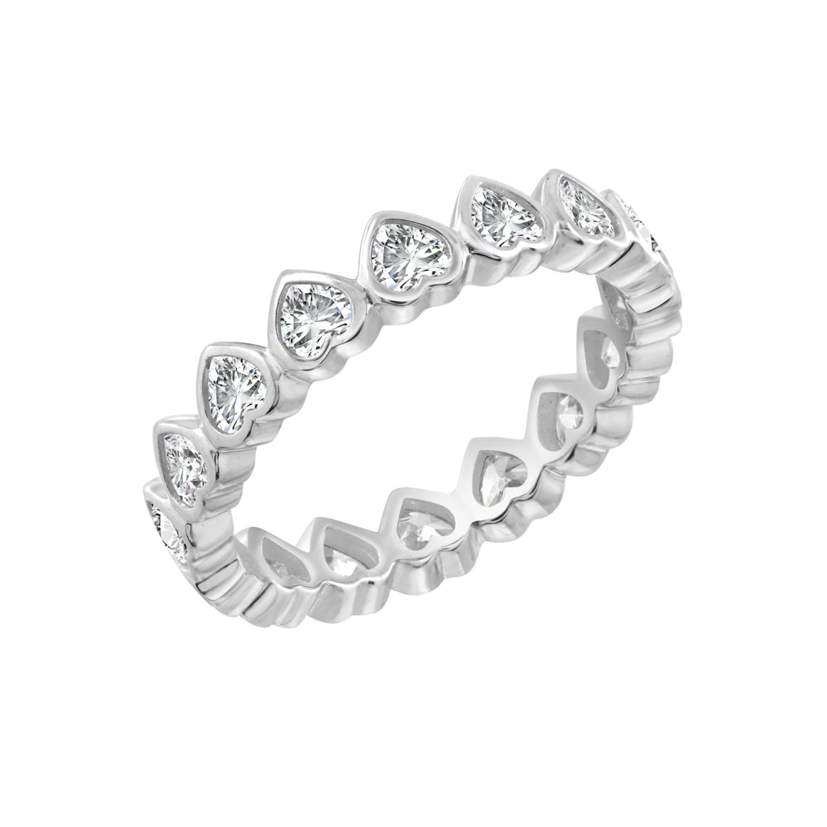 Radiance by Absolute™ Simulated Diamond Heart Bezel-Set Eternity Ring | HSN