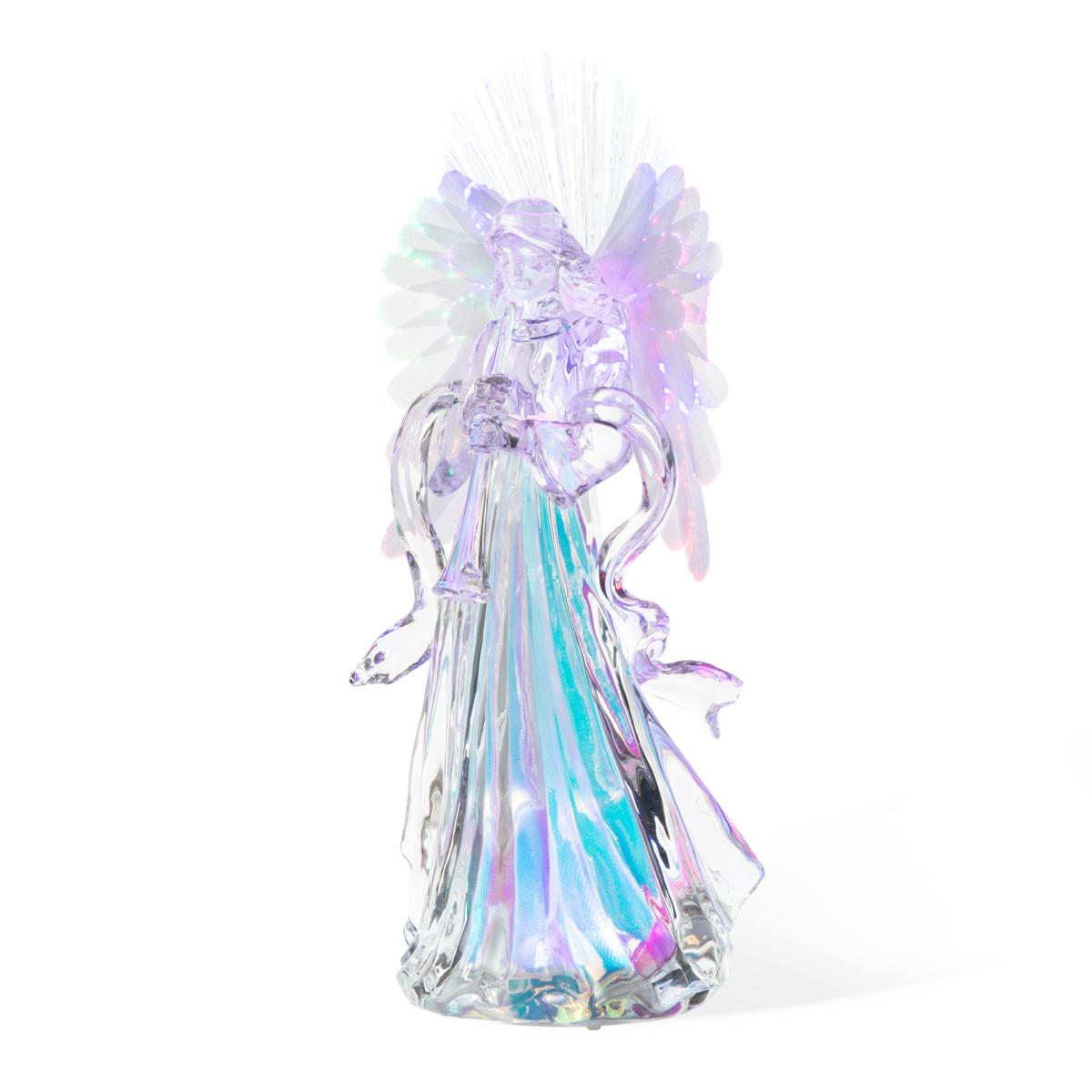12" H Acrylic LED Color-Changing Lighted Tabletop Angel Figurine | HSN