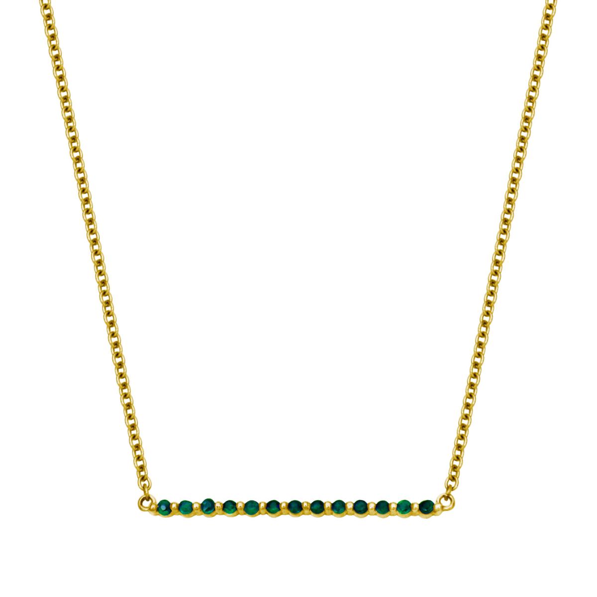 10K Yellow Gold Gemstone Horizontal Bar Necklace | HSN
