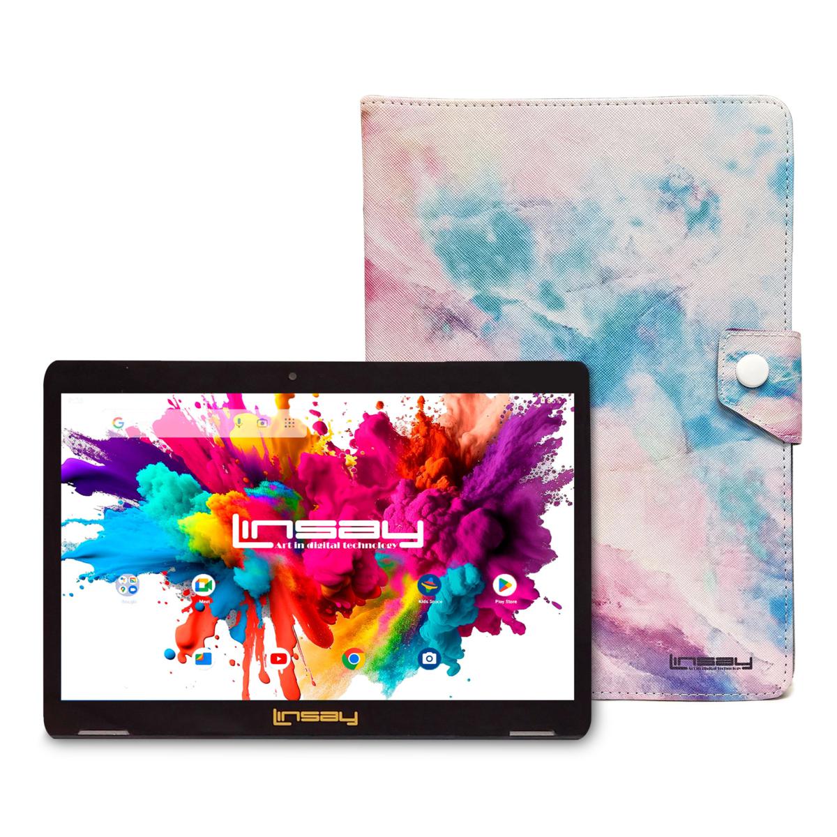 LINSAY 10.1" Octa Core 128GB Tablet Bundle - Kids Case and Backpack ...