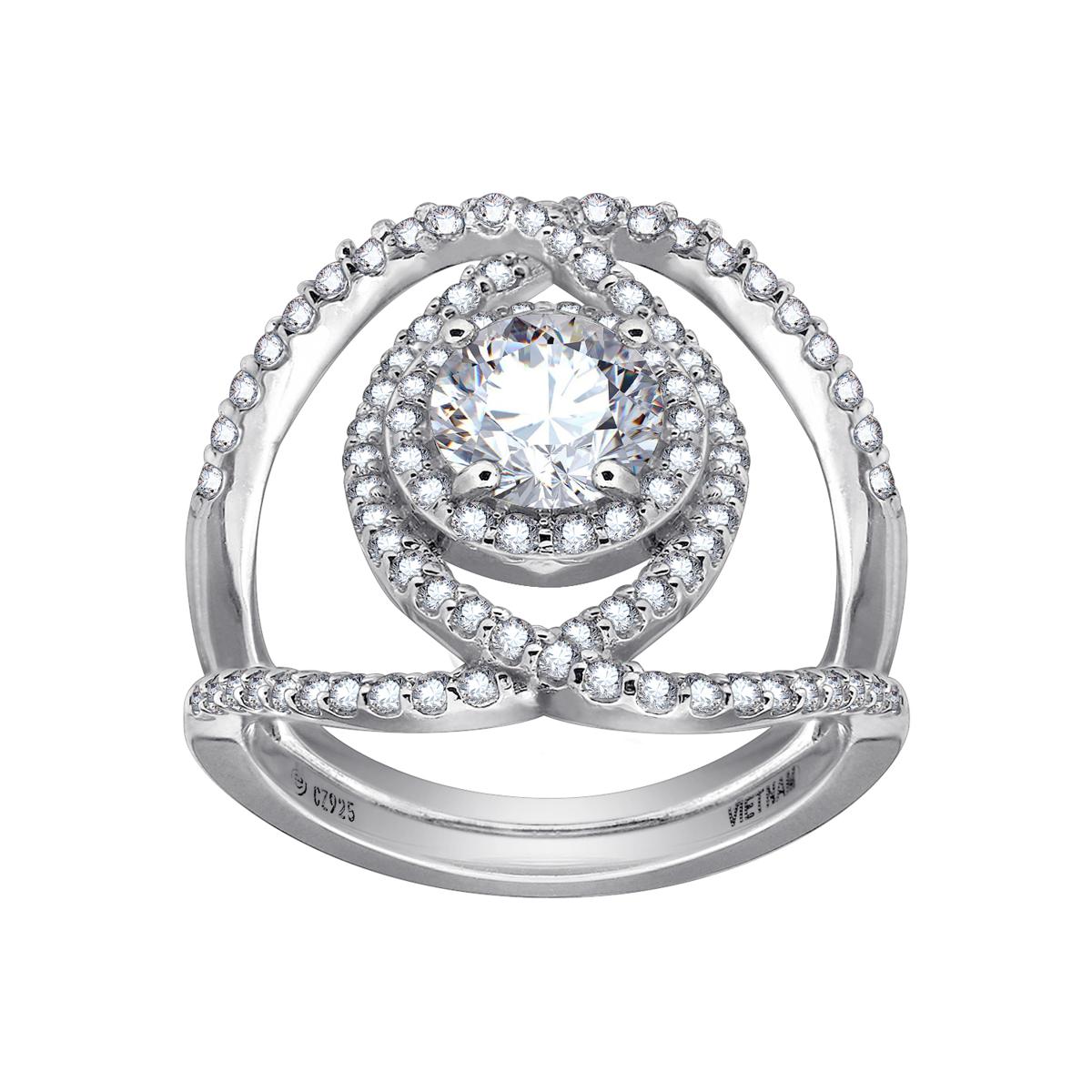 Radiance by Absolute™ 3.64ctw Round Halo Crossover Ring | HSN