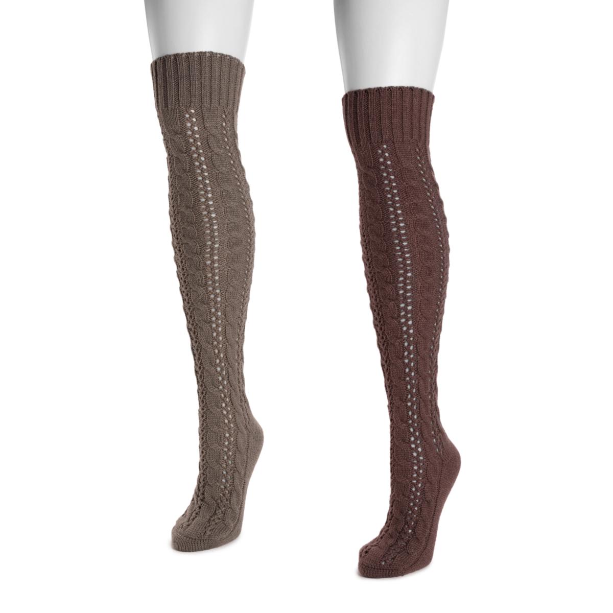 Muk Luks 2-pk. Women's Slouch Knit Cable - 23518945 | HSN