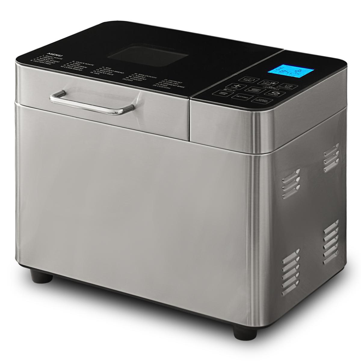 Elite Cuisine 2 lb. SS Bread Machine Maker Eco Ceramic Pan 24 Programs ...