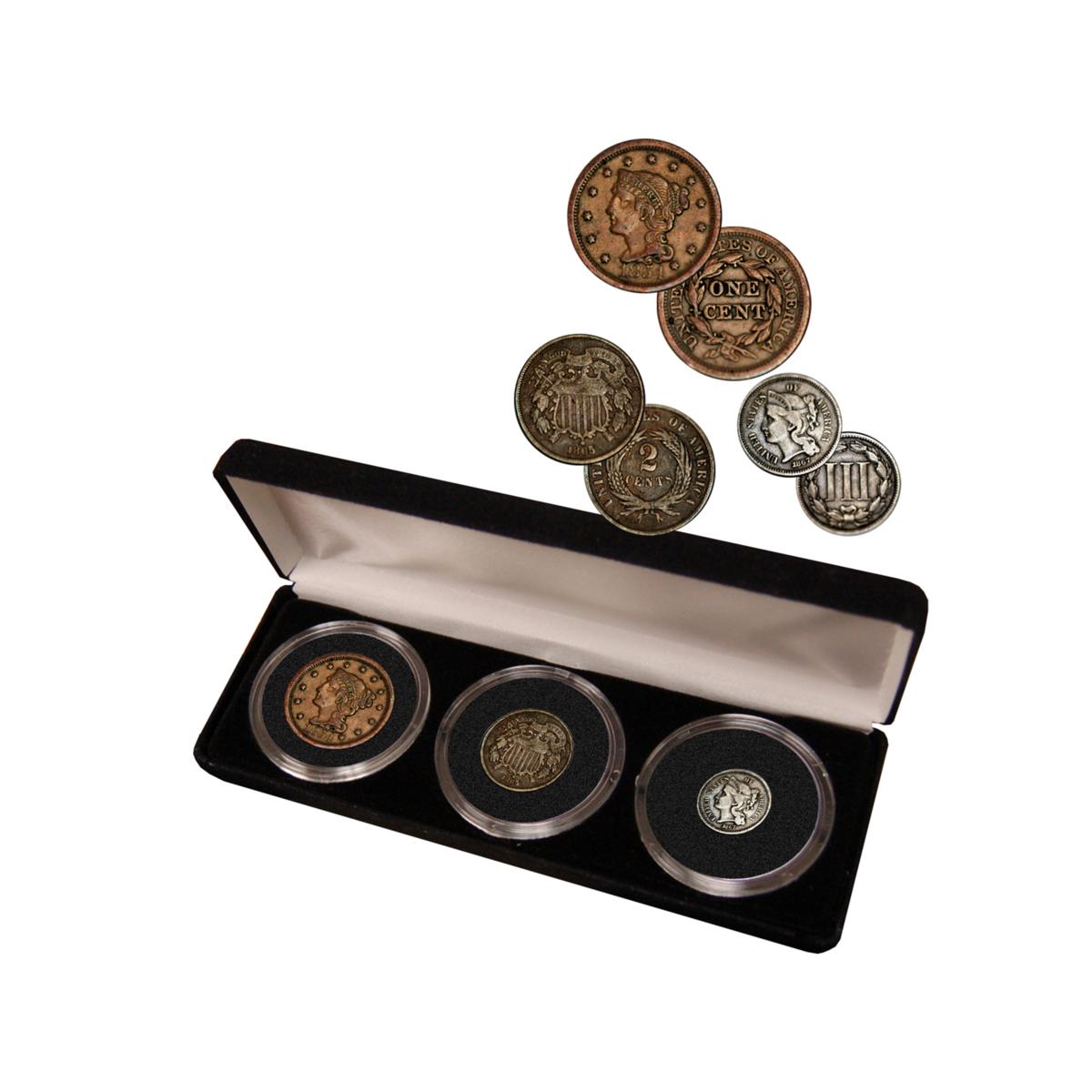 Large Cent, 2-Cent and 3-Cent United States Coin Set | HSN