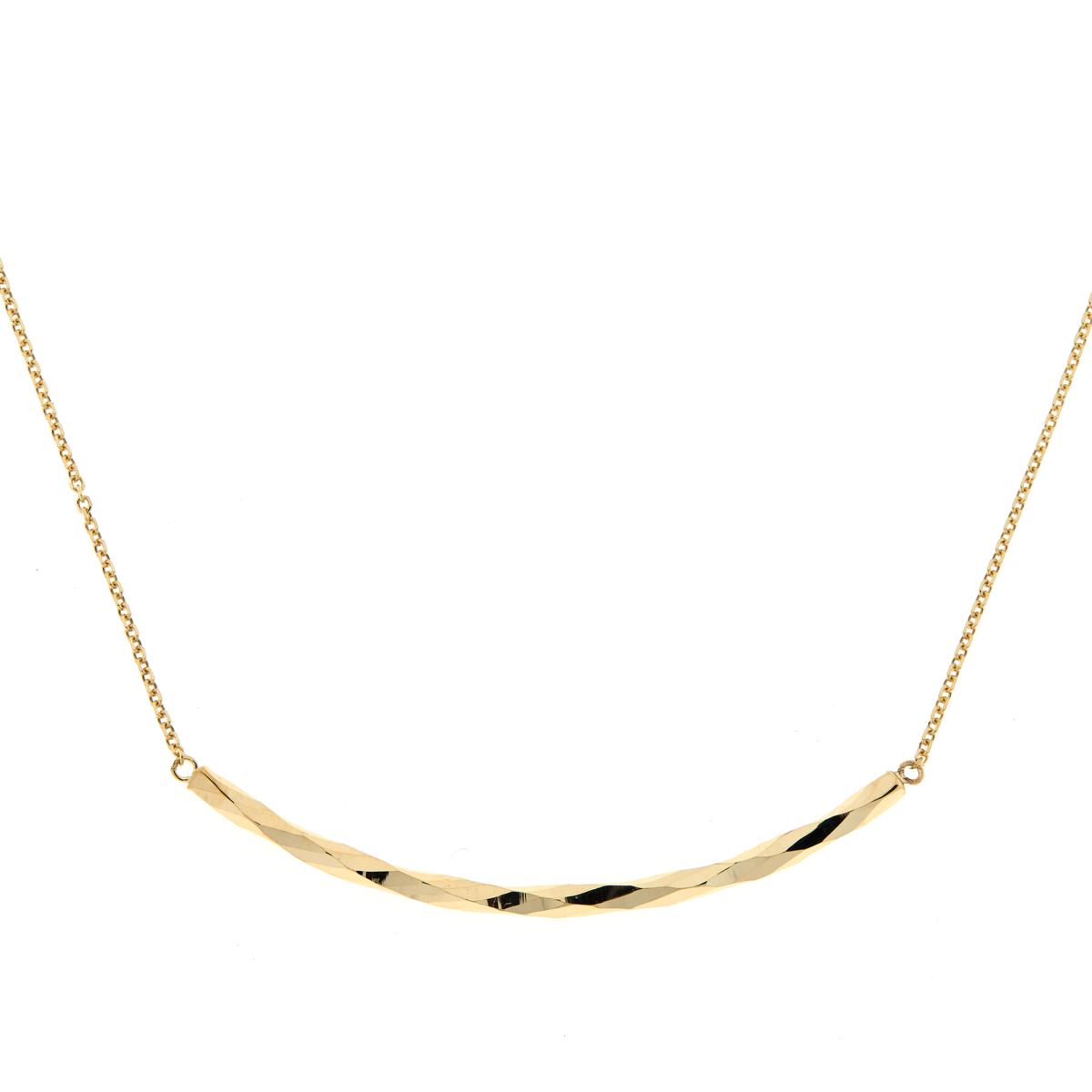 Dieci 10K Gold Forzatina Chain Crescent Moon Pendant Necklace | HSN