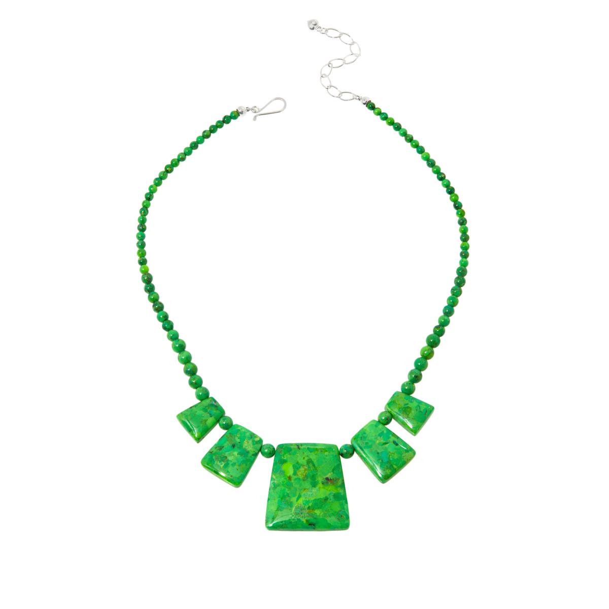 Jay King Lemon Lime Turquoise Beaded Necklace with Freeform Drops | HSN