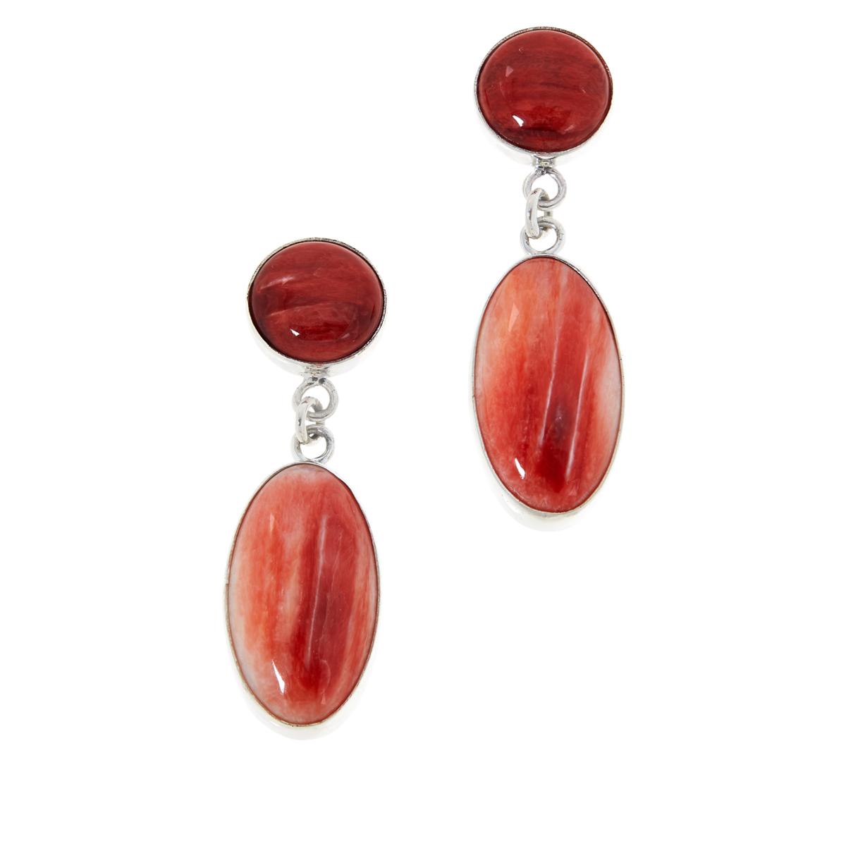 Jay King Gallery Collection Red Spiny Oyster Shell Drop Earrings ...