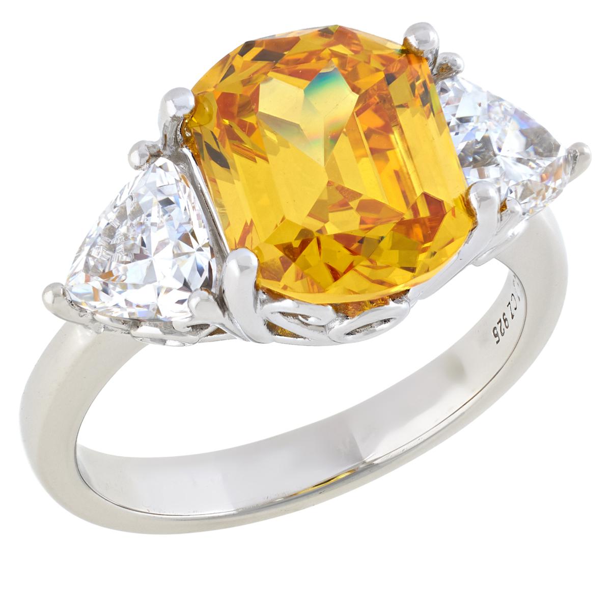 Radiance by Absolute™ Cushion-Cut Triangular Sides Three-Stone Ring ...