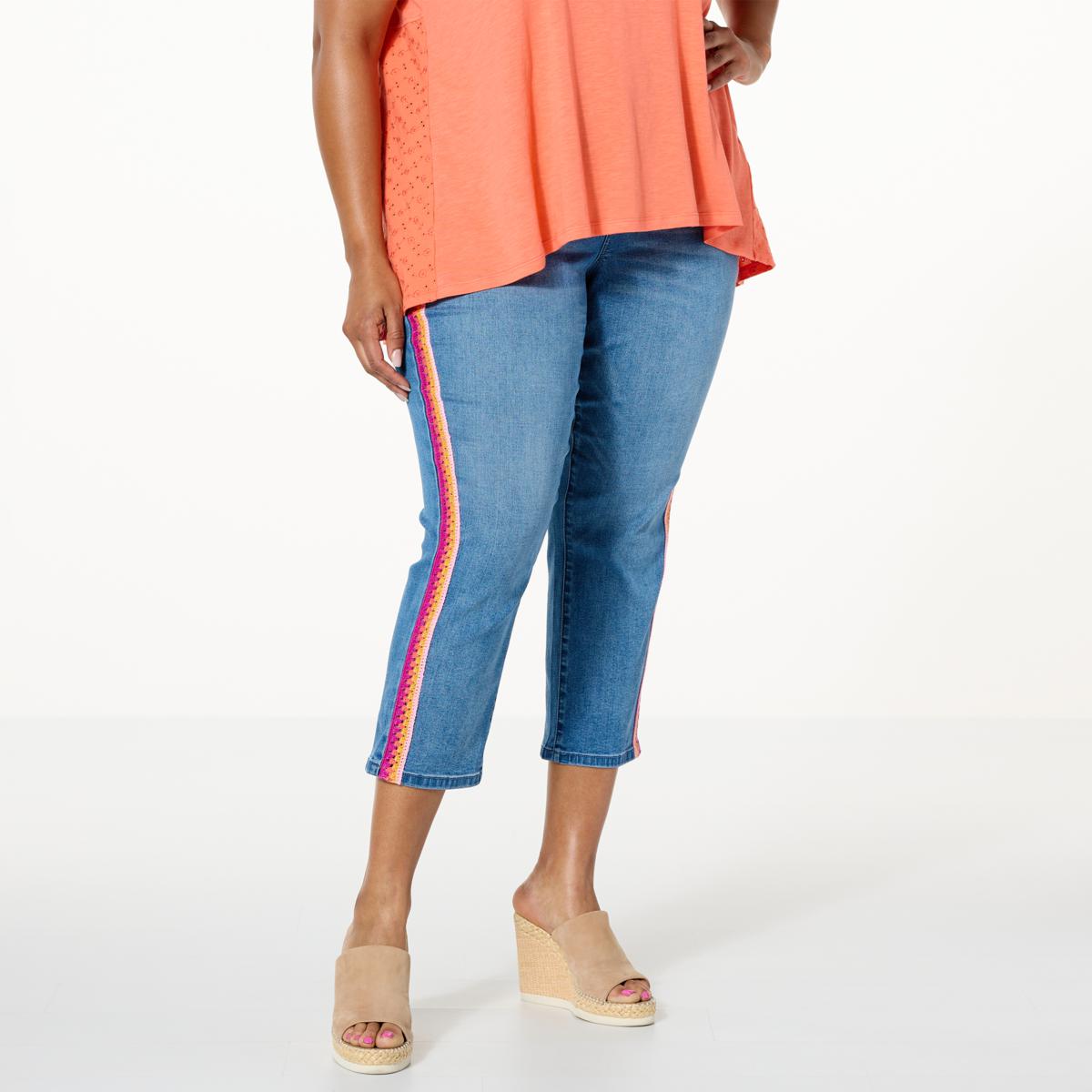 DG2 by Diane Gilman New Classic Stretch Side Stripe Crop Skinny Jean ...