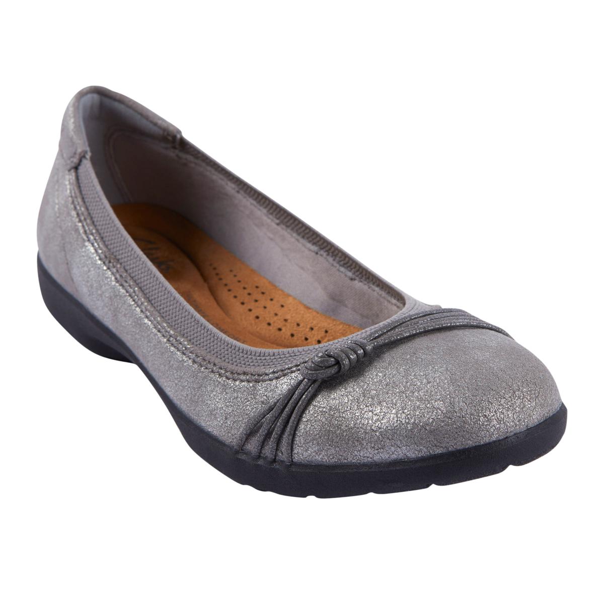 Clarks Collection Meadow Rae Leather Ballerina Flat - 20841326 | HSN