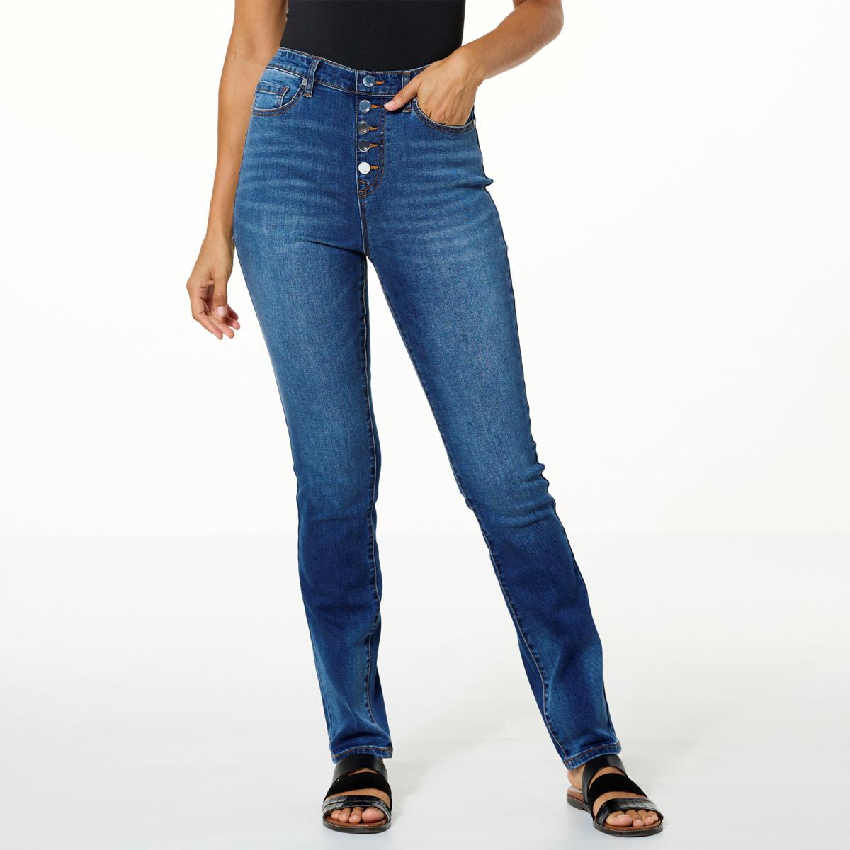 DG2 by Diane Gilman New Classic Stretch Pull-On Button Fly Skinny Jean ...