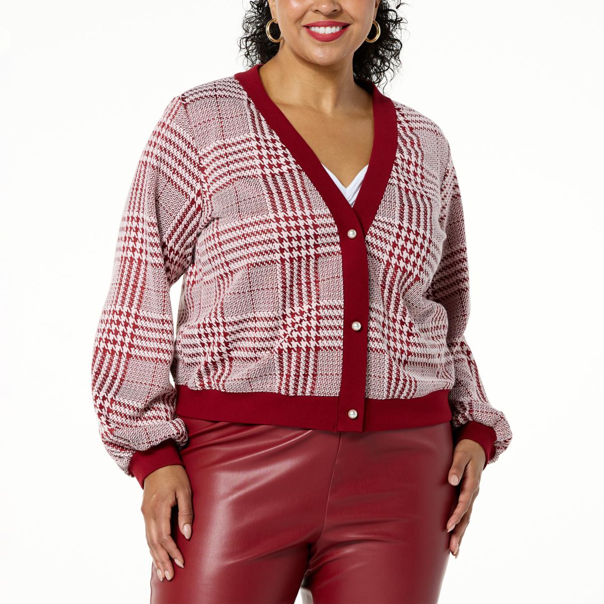 C Wonder by Christian Siriano Blouson Sleeve Button-Front Cardigan ...