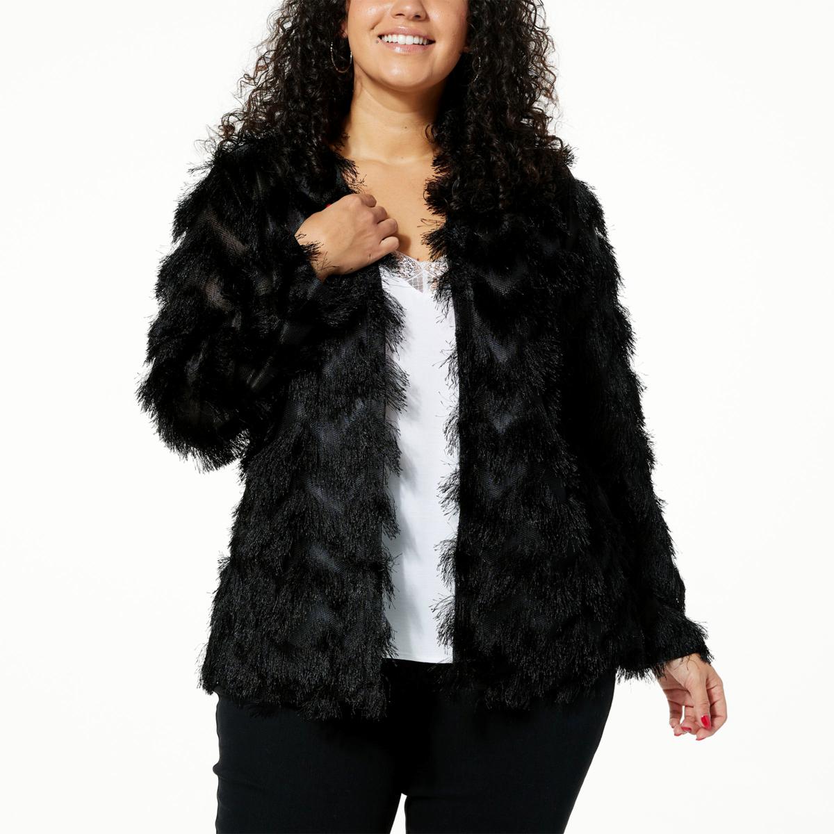 Colleen Lopez Chevron Fringe Duster Cardigan | HSN