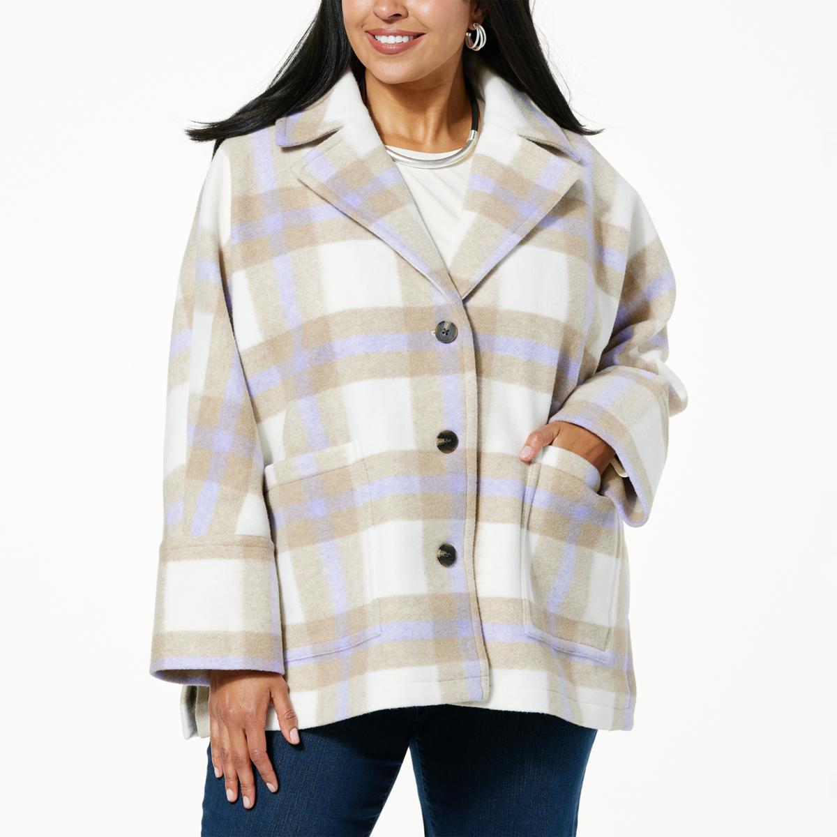 WynneCollection Unstructured Melton Coat | HSN