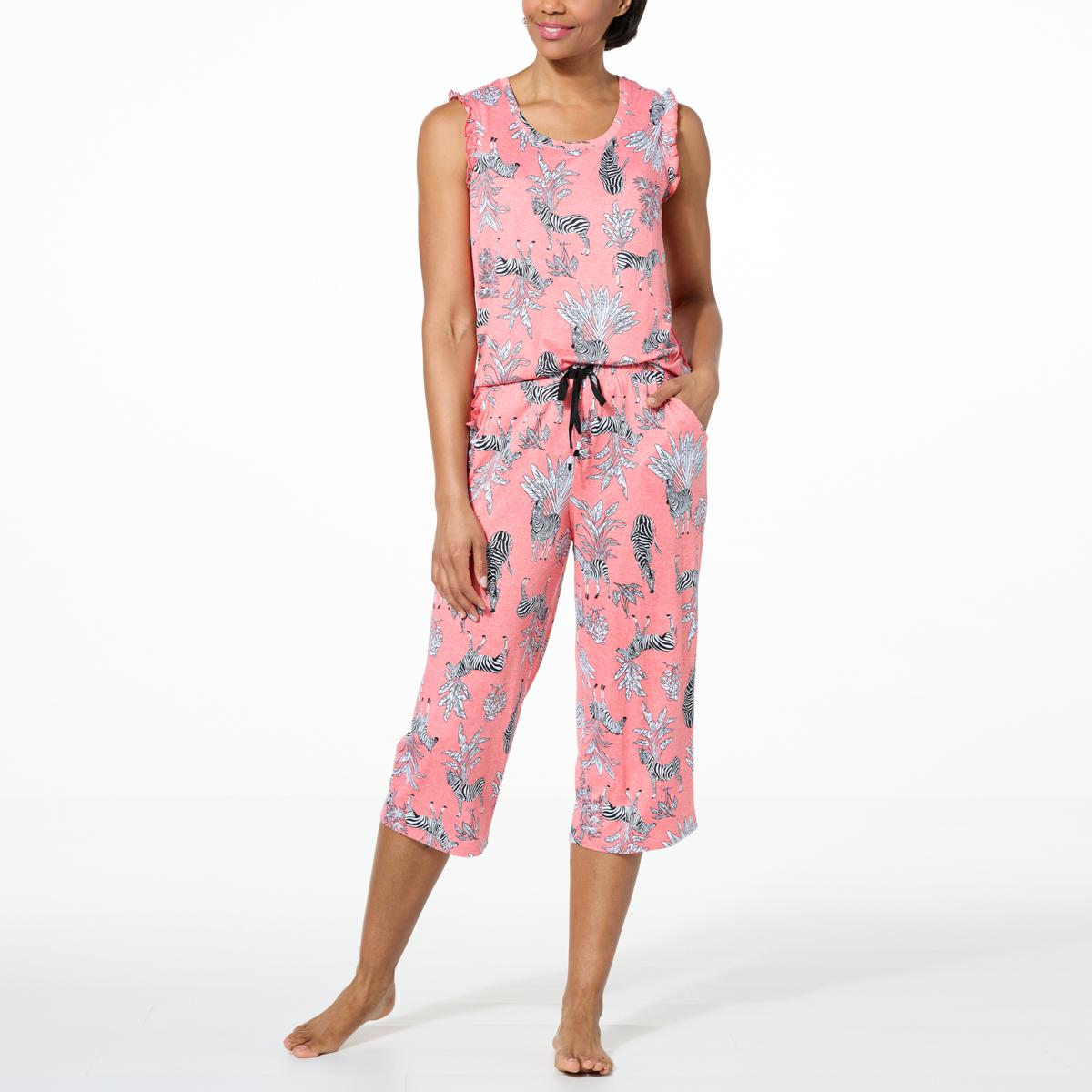 Comfort Code 2-piece Soft & Light Tropical Paradise PJ Capri Pant Set ...