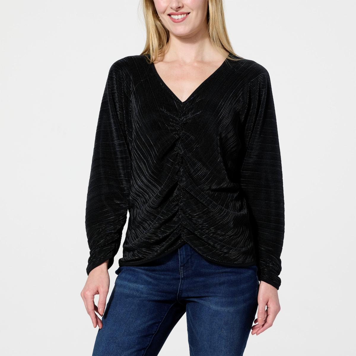 Colleen Lopez Long Sleeve Ruched Front Top - 22075355 | HSN