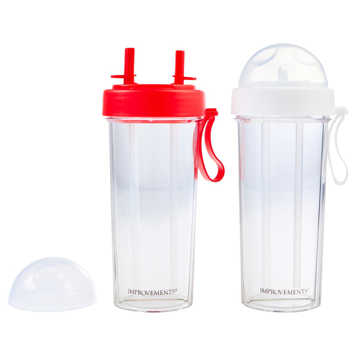 Improvements 2-pack Dual Chamber Cups with Straws | HSN