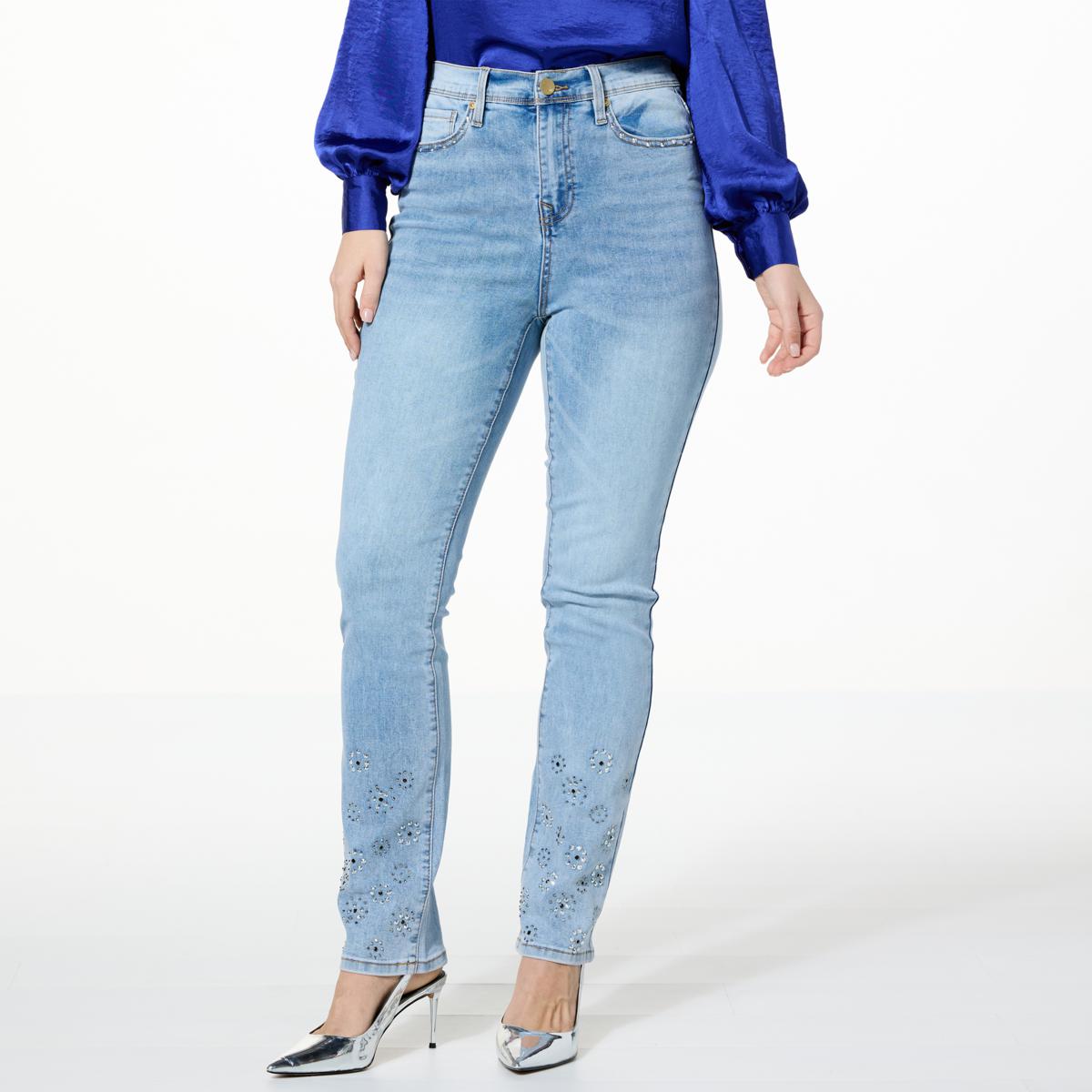 DG2 by Diane Gilman New Classic Stretch Denim Embellished Jean | HSN