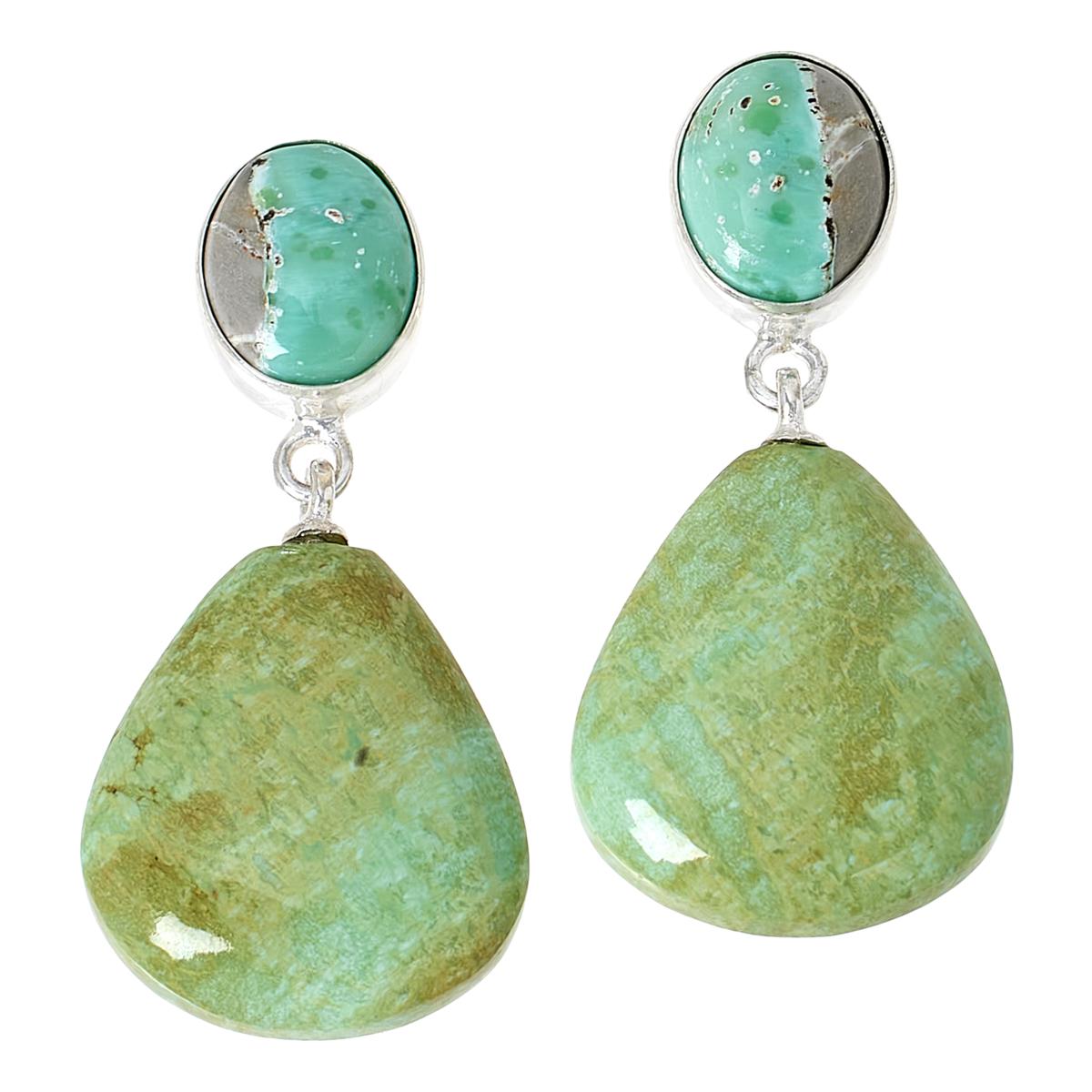 Jay King Sterling Silver Multicolor Boulder Variscite Drop Earrings ...