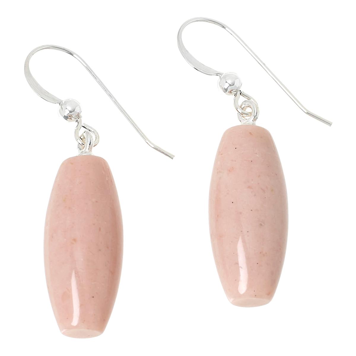 "As Is" Jay King Peruvian Pink Opal Bead Drop Sterling Silver Earrings ...