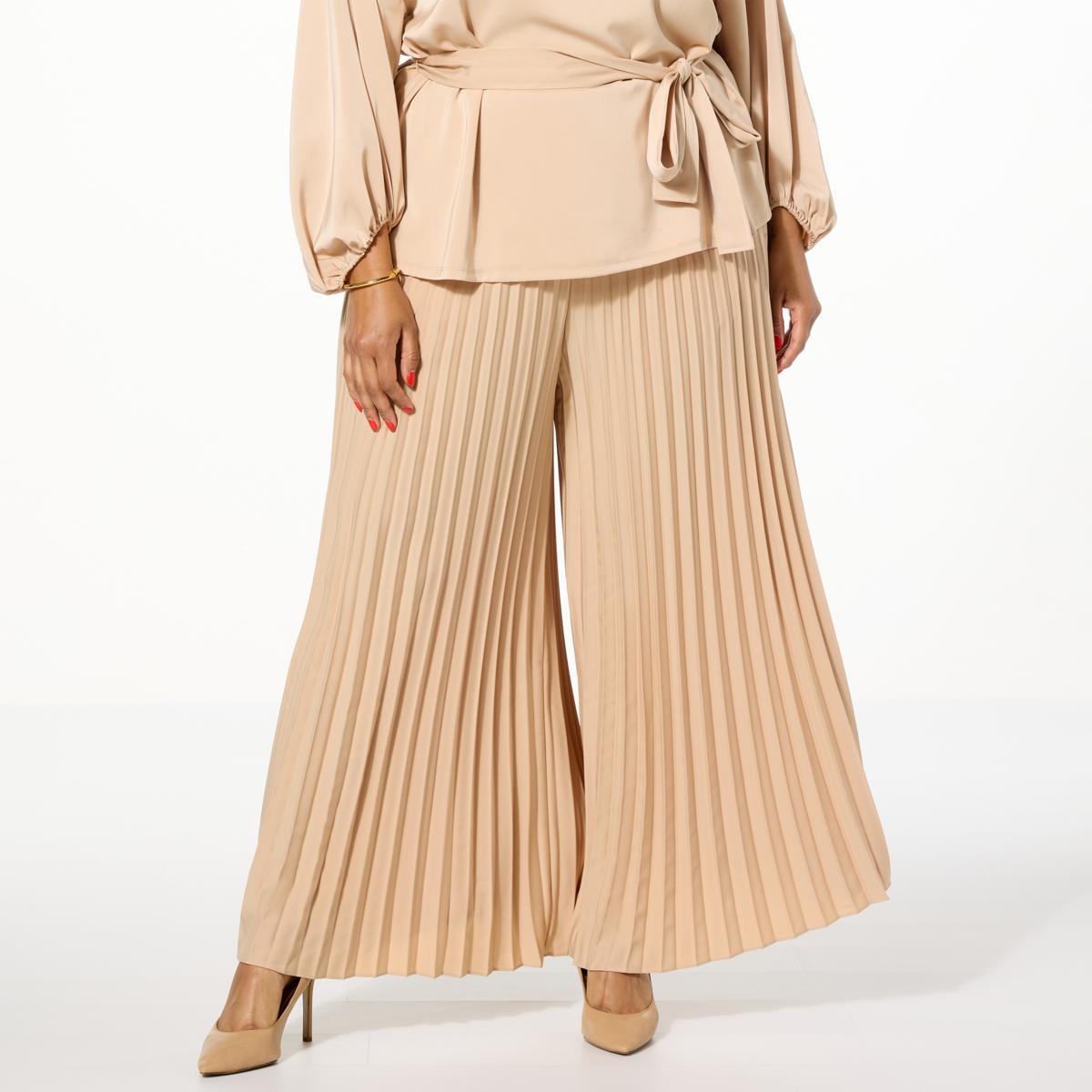 GREY by Jhoan Sebastian Grey Pleated Satin Pant - 22657318 | HSN