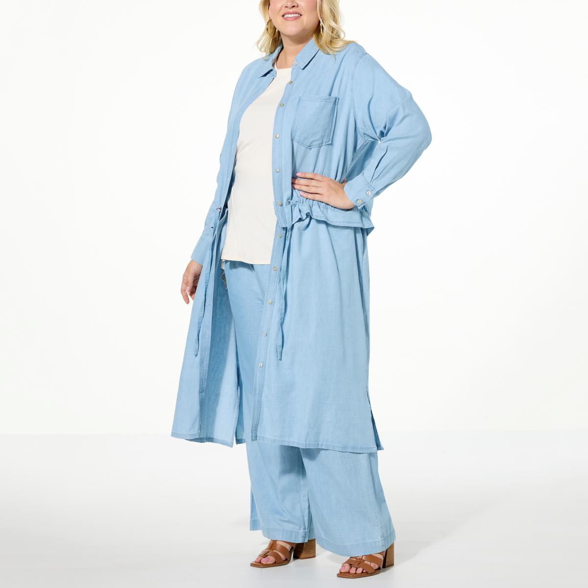 GREY by Jhoan Sebastian Grey Convertible Chambray Duster | HSN