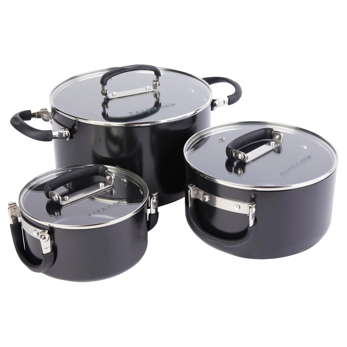 Safe-T-Grip 6-piece Stacking Cookware Set - 22851753 | HSN