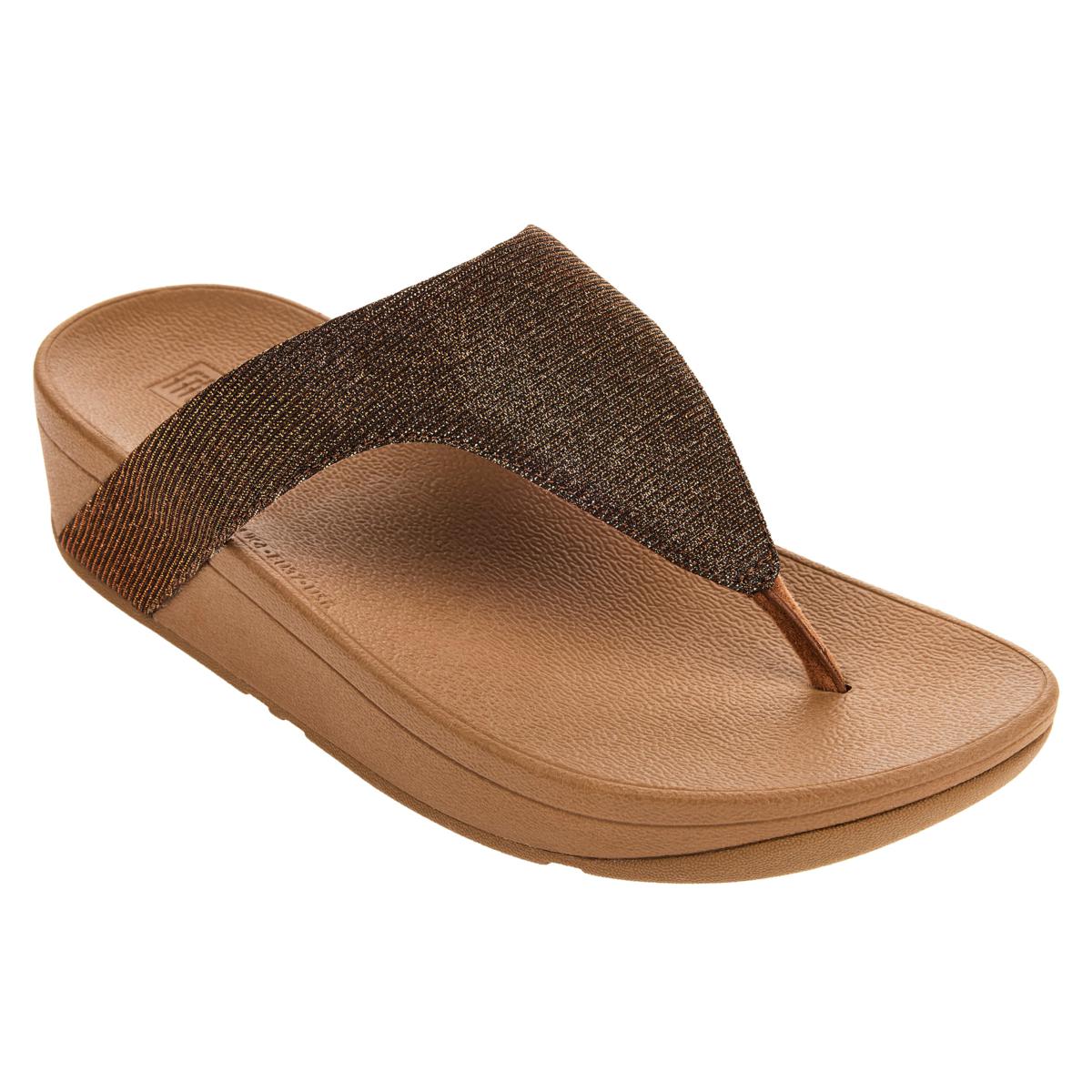 FitFlop Lottie Glitzy Shimmer Fabric Toe-Thong Sandal - 23057690 | HSN