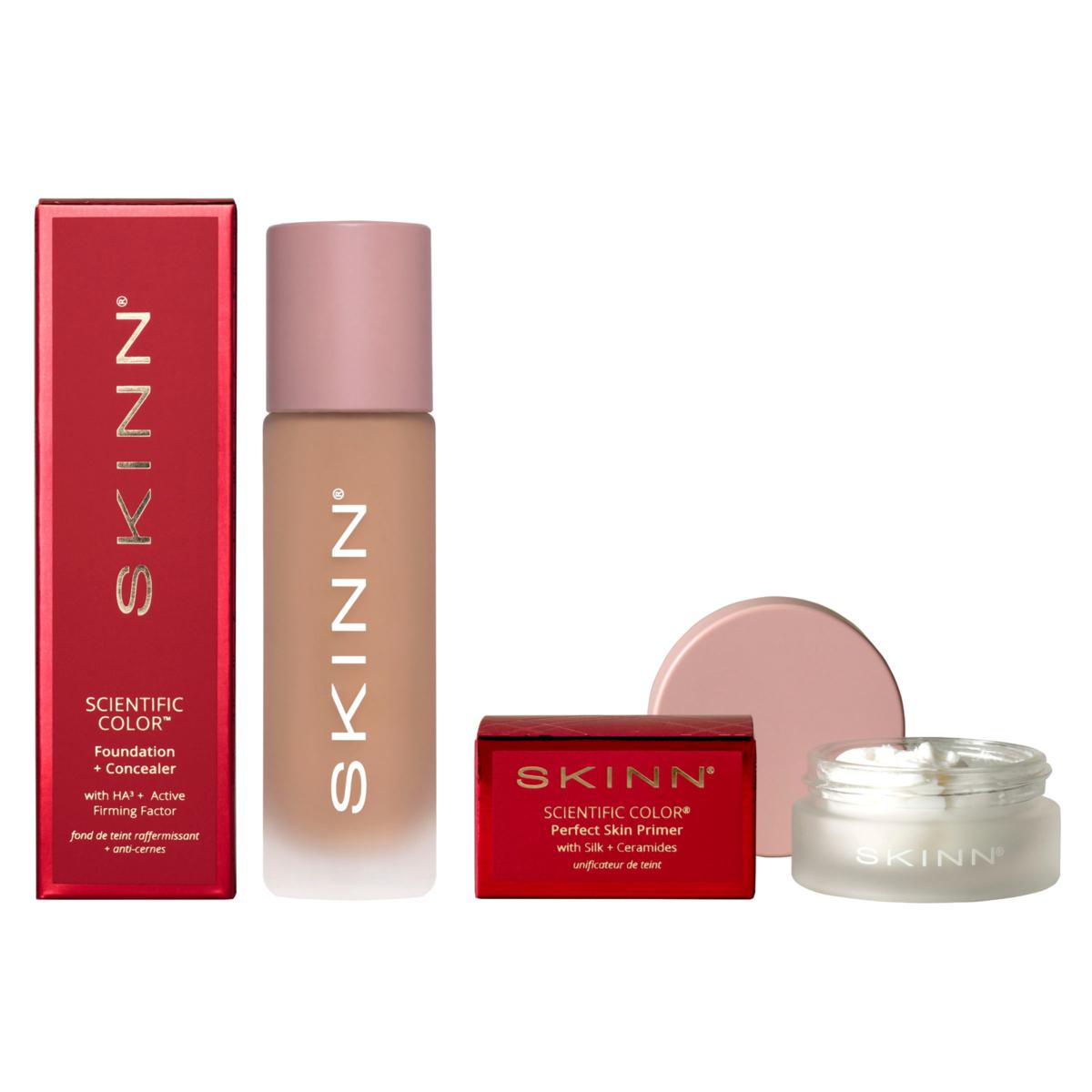 SKINN Scientific Color Warm Tan Primer and Foundation Set AS | HSN