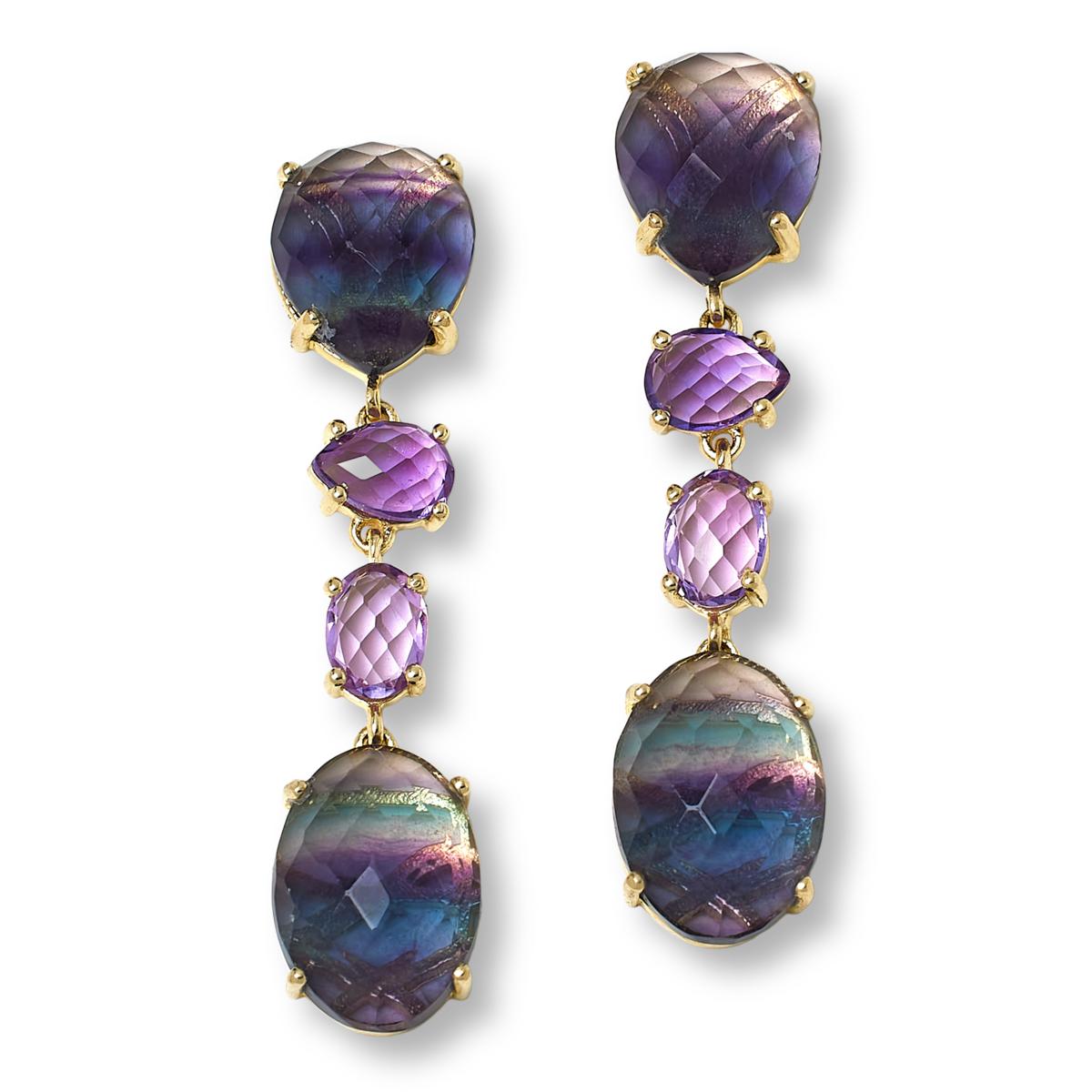 Rarities Gold-Plated Multigemstone Drop Earrings | HSN