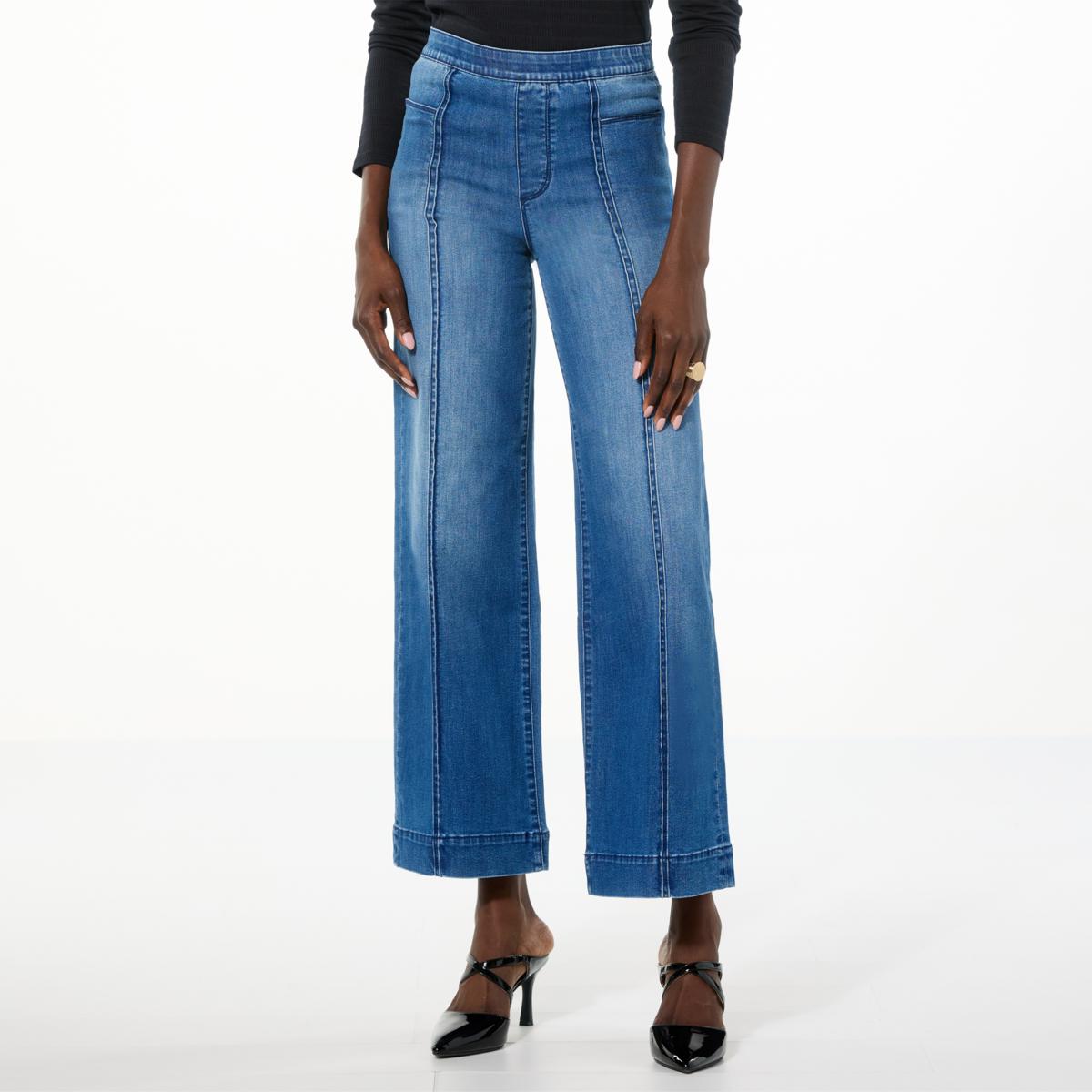 WynneDenim Performance Stretch Wide Leg Jean | HSN