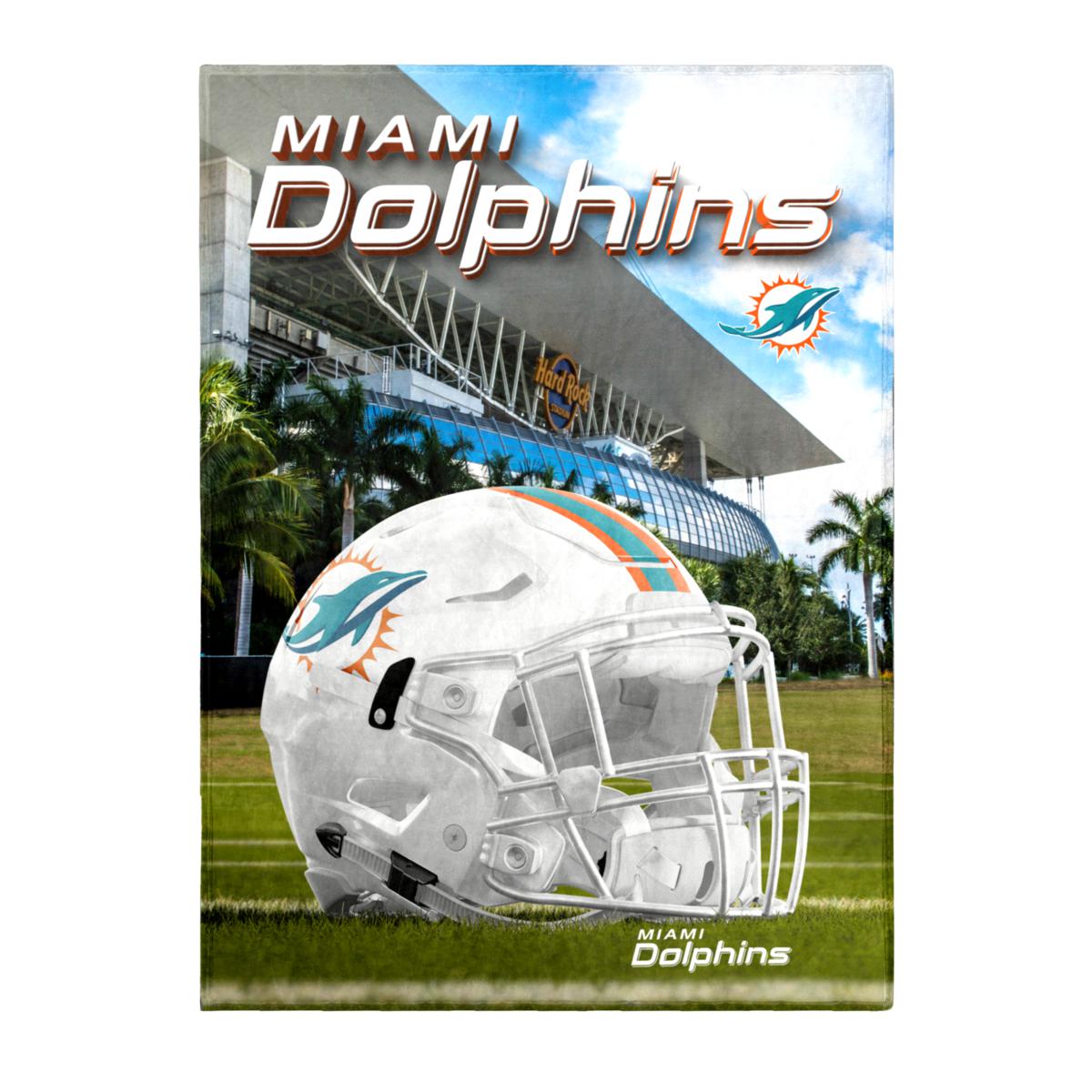 Officially Licensed NFL Stadium View 90" x 66" Throw - Dolphins | HSN