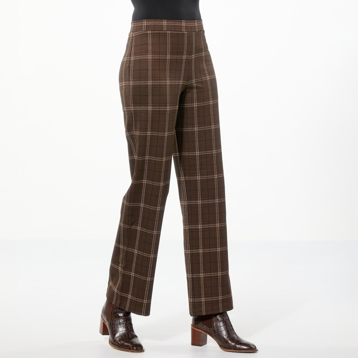 IMAN Global Chic Plaid Wide Leg Trouser - 23252412 | HSN
