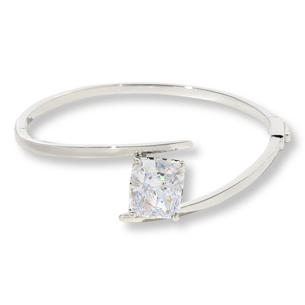 Radiance by Absolute™ 18.60ct Radiant Cut Bypass Bangle Bracelet ...