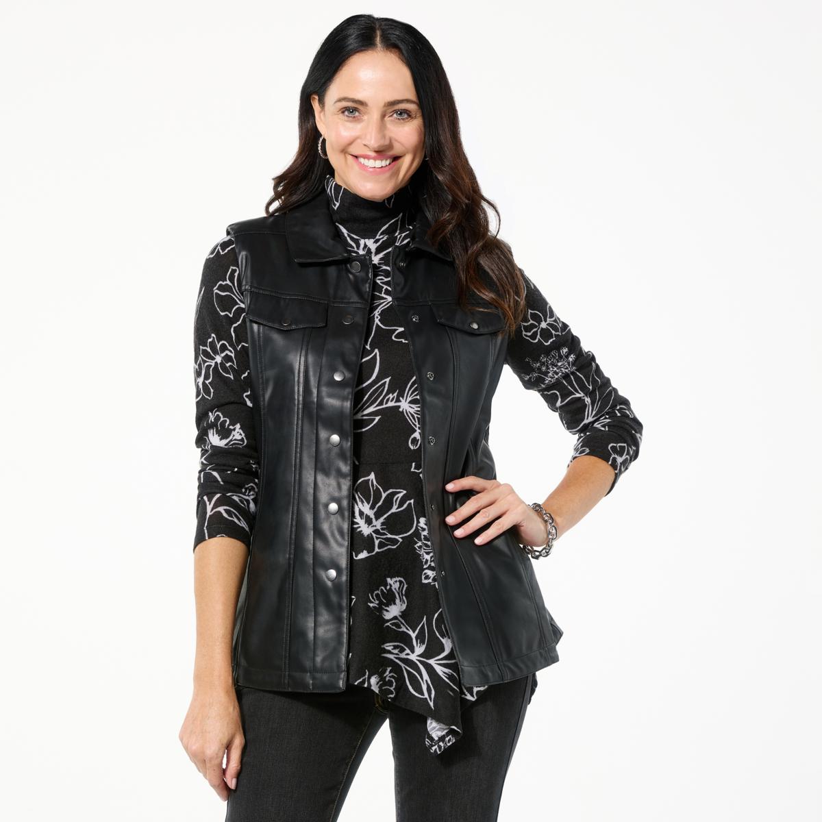 DG2 by Diane Gilman Faux Leather Belted Moto Vest - 23268206 | HSN