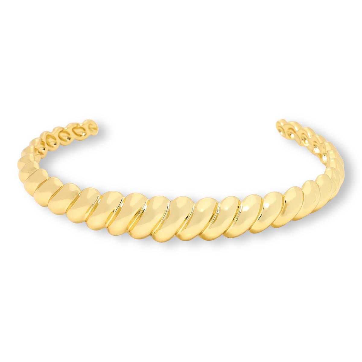 Bellezza Bronze Polished Twisted Ribbed Cuff Bracelet - 23283855 | HSN