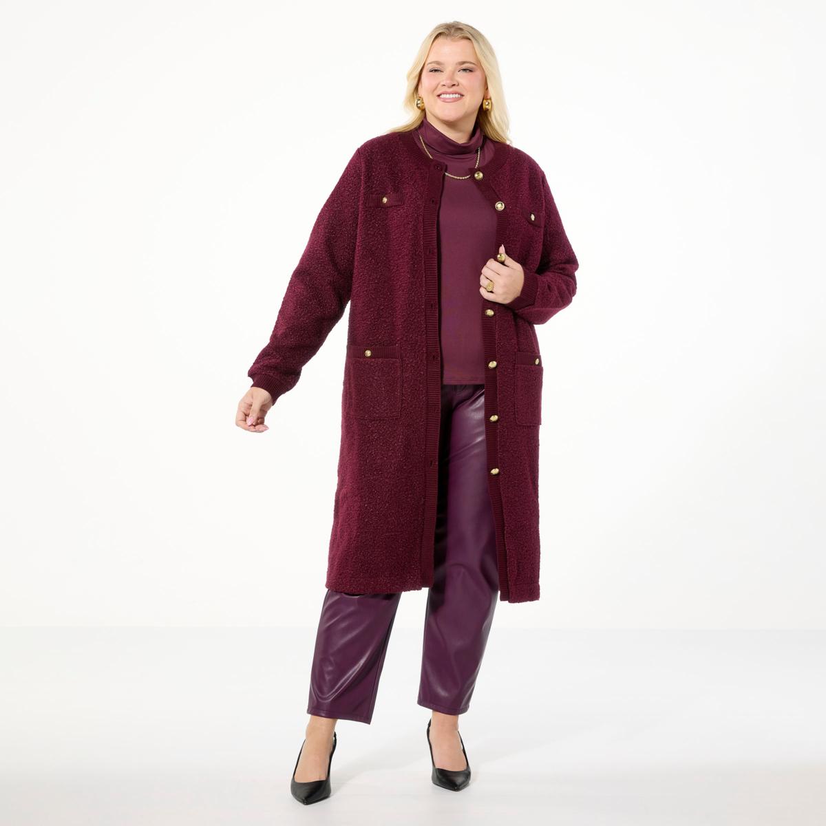 G by Giuliana Black Label Boucle Button-Front Cardigan | HSN