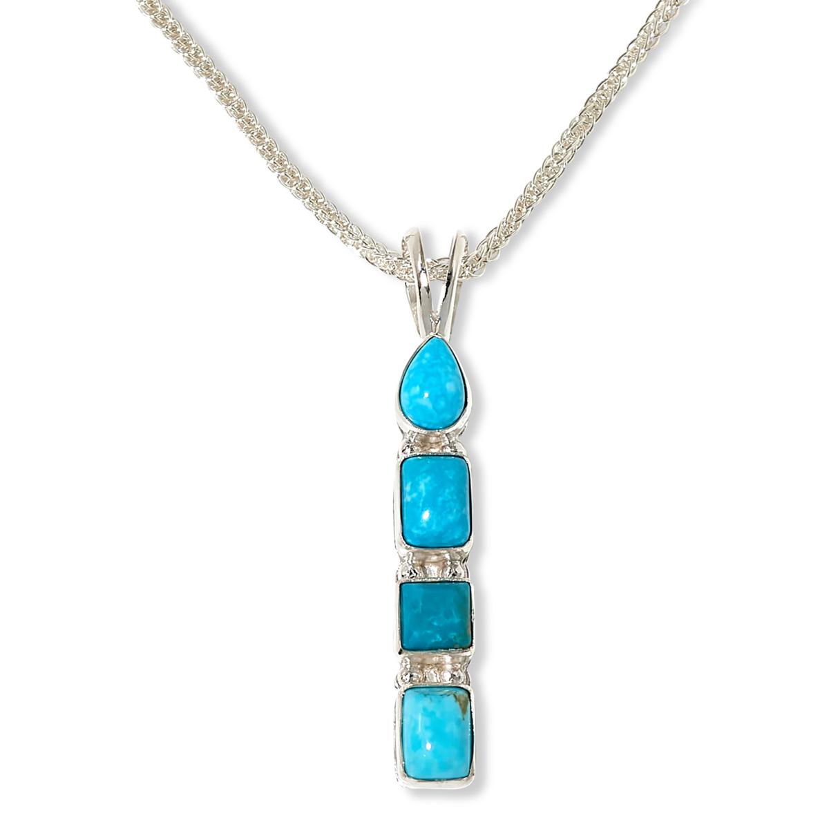 Jay King Sterling Silver Sonoran Turquoise Pendant with 18" Chain ...