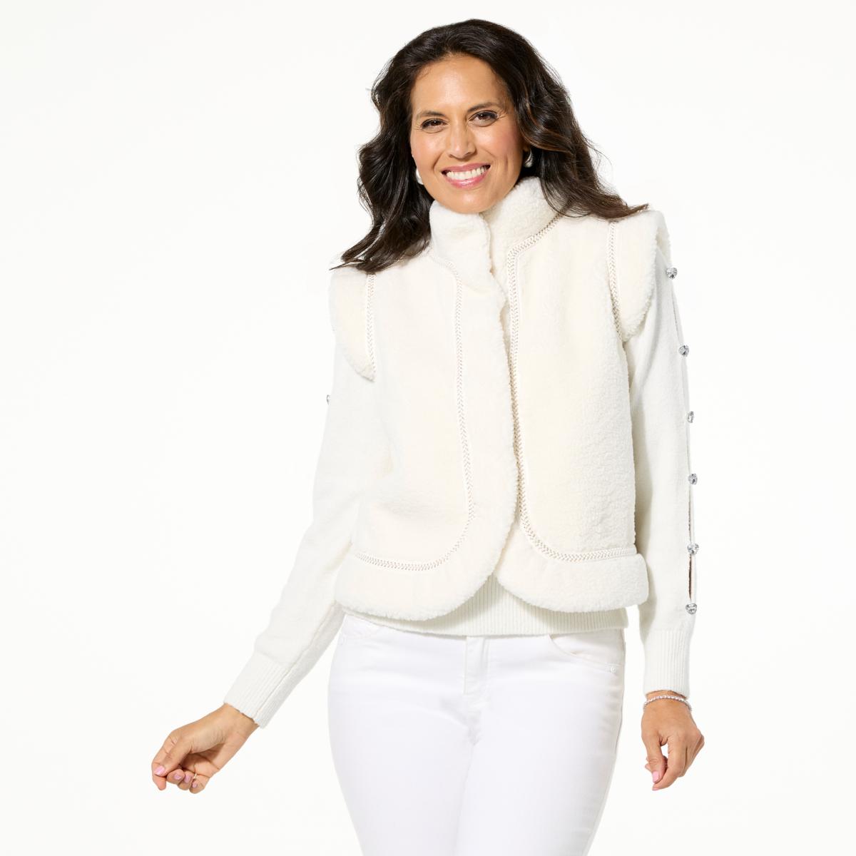 G by Giuliana Black Label Faux Fur Fleece Vest | HSN