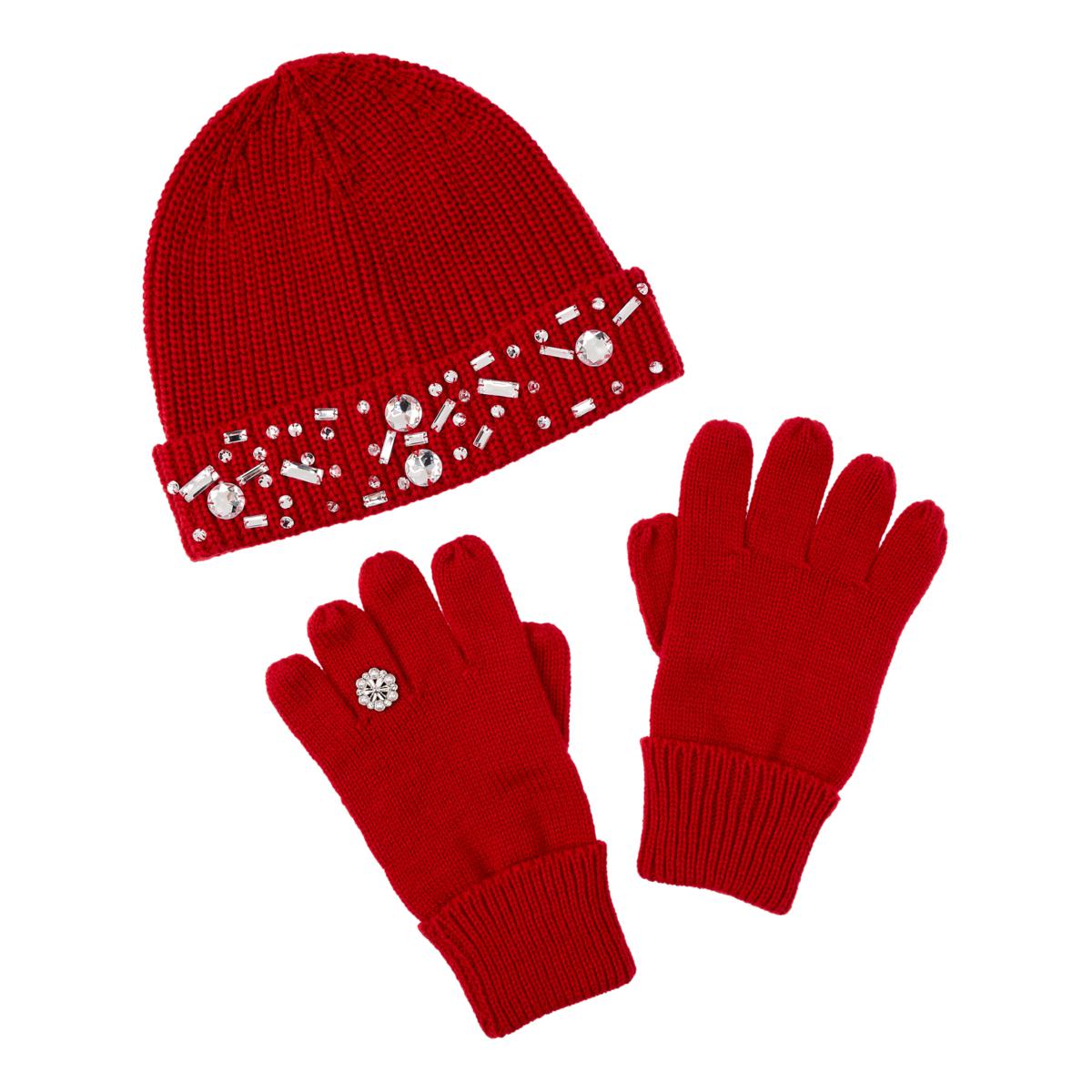 IMAN Global Chic Embellished Beanie & Glove Set - 23335596 | HSN