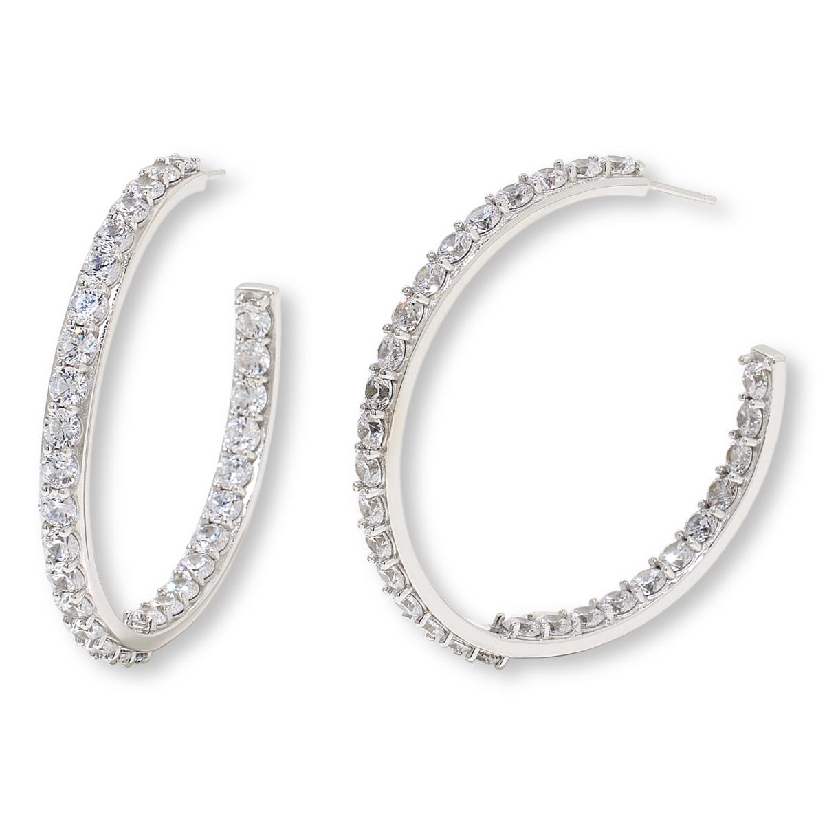 Radiance by Absolute™ 25.80ctw 2" Inside-Outside Hoop Earrings | HSN