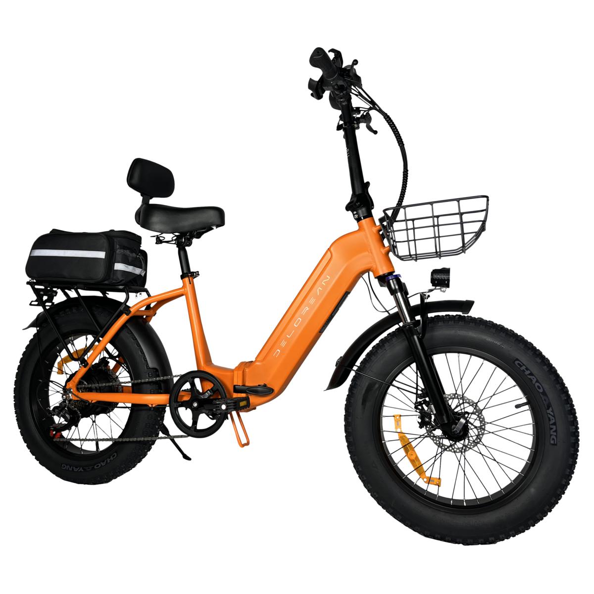 DeLorean 750W Low-Step Folding E-Bike w/Pedal Assist & Accessories - 23362671 | HSN