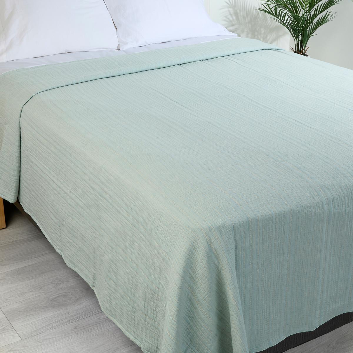 Emryn House 100% Cotton Jacquard Stripe Blanket | HSN