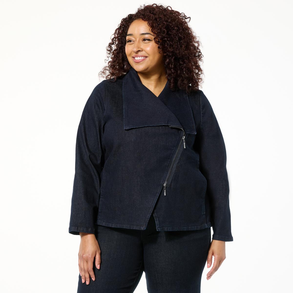 WynneCollection Refined Denim Moto Jacket | HSN