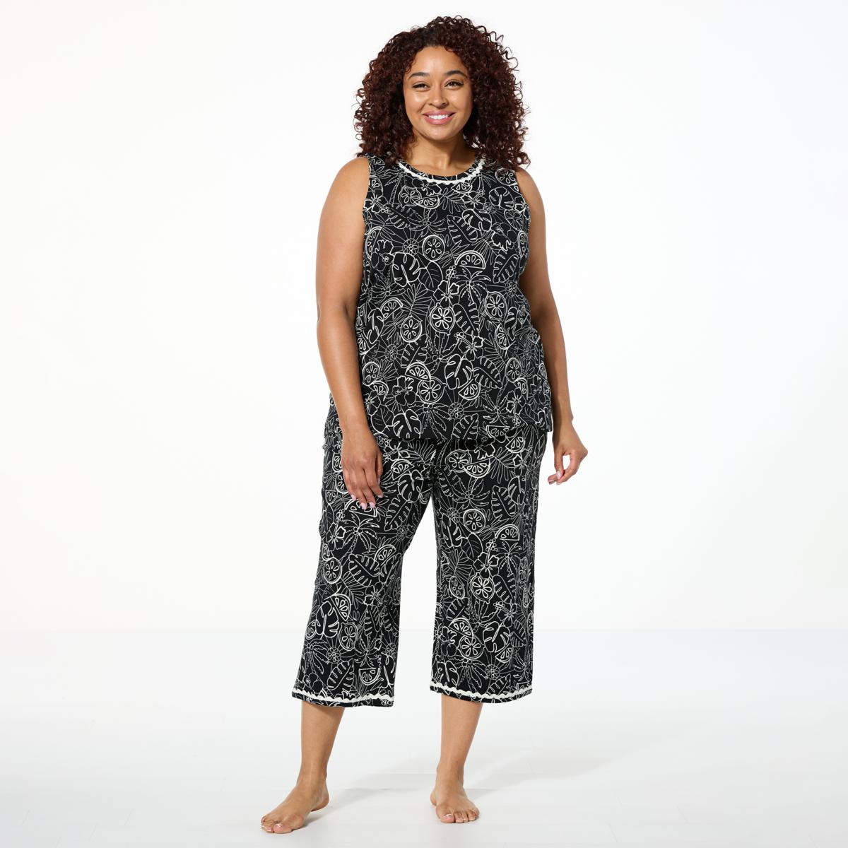 Comfort Code 2-piece Cotton-Blend Knit Tank Top & Cropped Pant Set | HSN