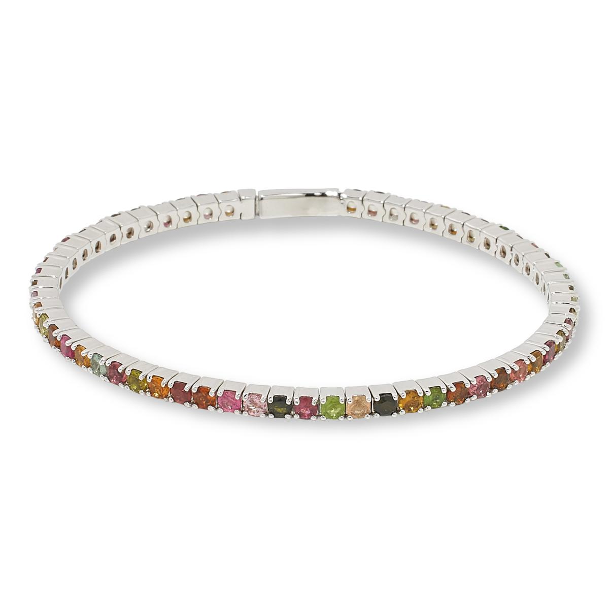 Colleen Lopez Sterling Silver Gemstone Flexible Bangle Bracelet | HSN