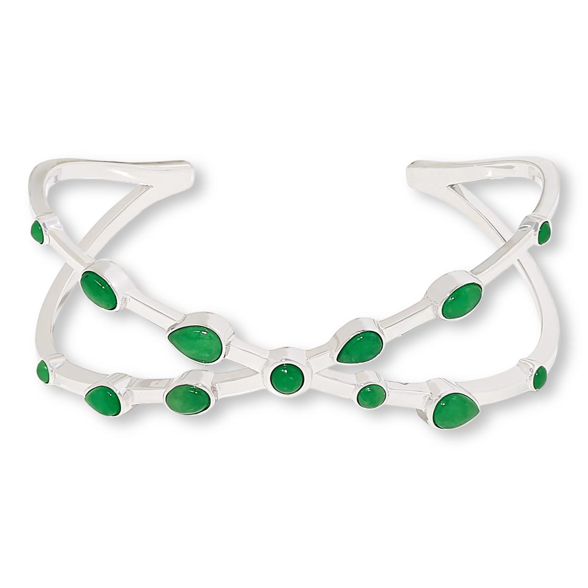 Jade of Yesteryear Multi-Cut Jade Cross-Over Cuff Bracelet | HSN