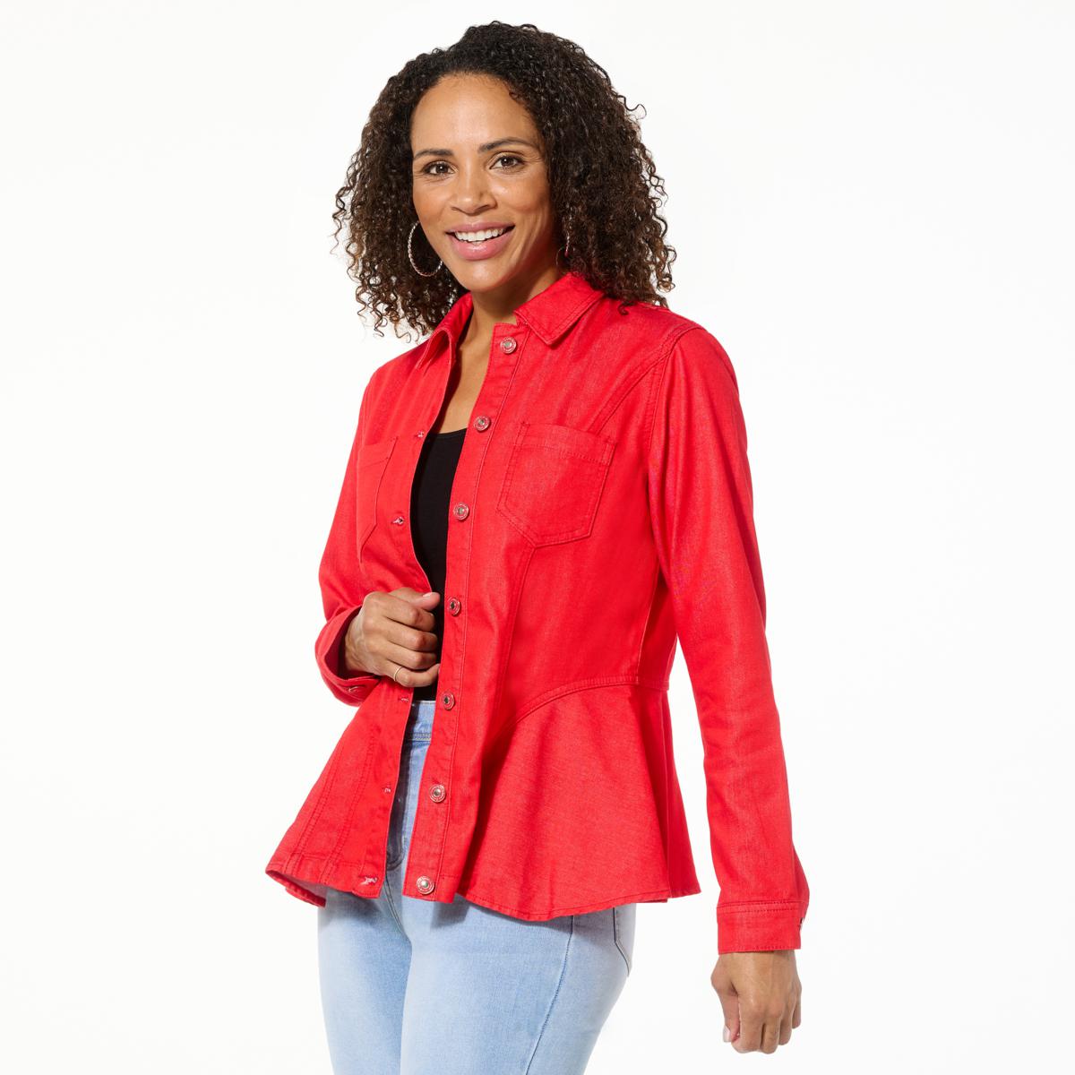 DG2 by Diane Gilman Soft & Sleek Fit-and-Flare Denim Jacket | HSN