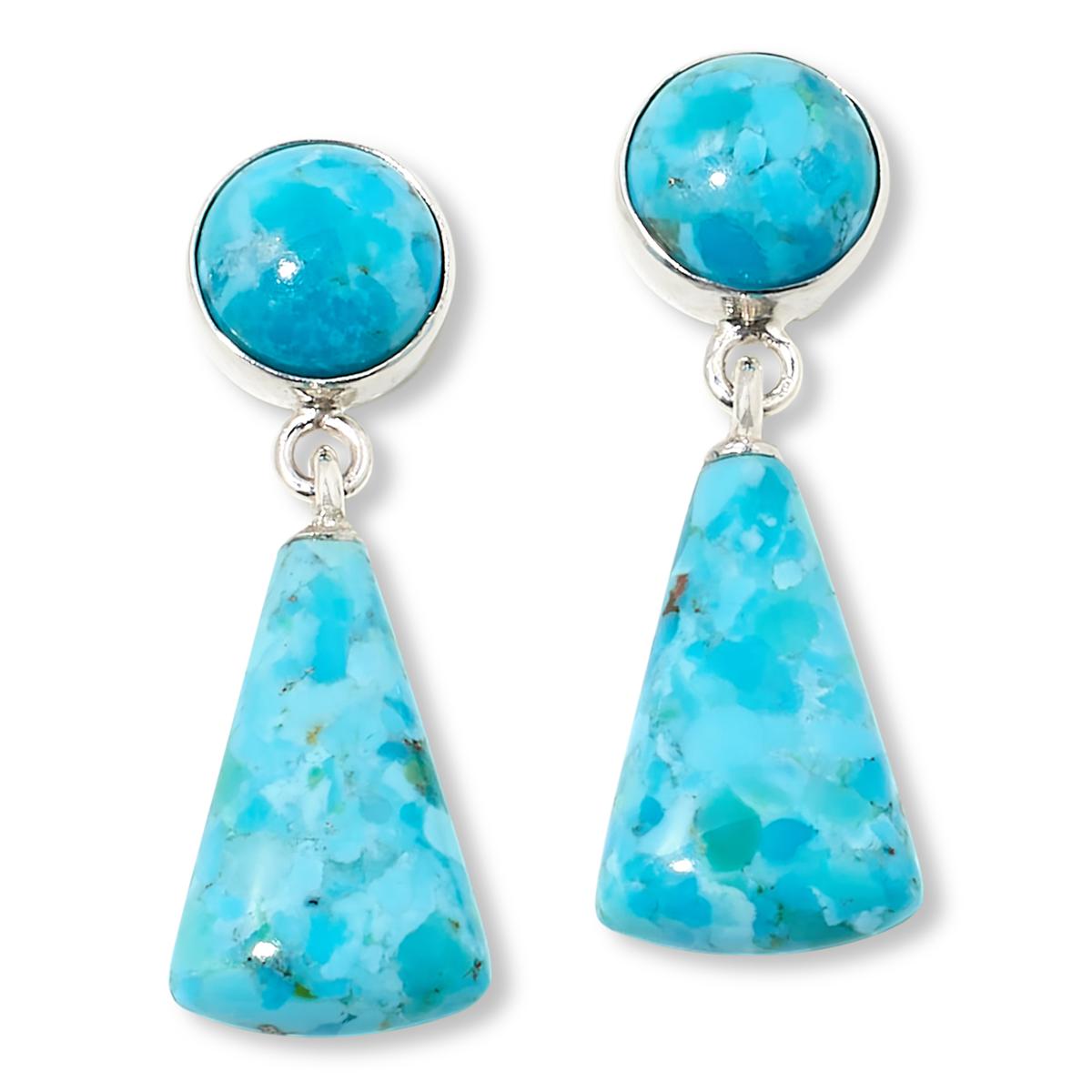 Jay King Sterling Silver Heavenly Well Lake Turquoise Drop Earrings | HSN