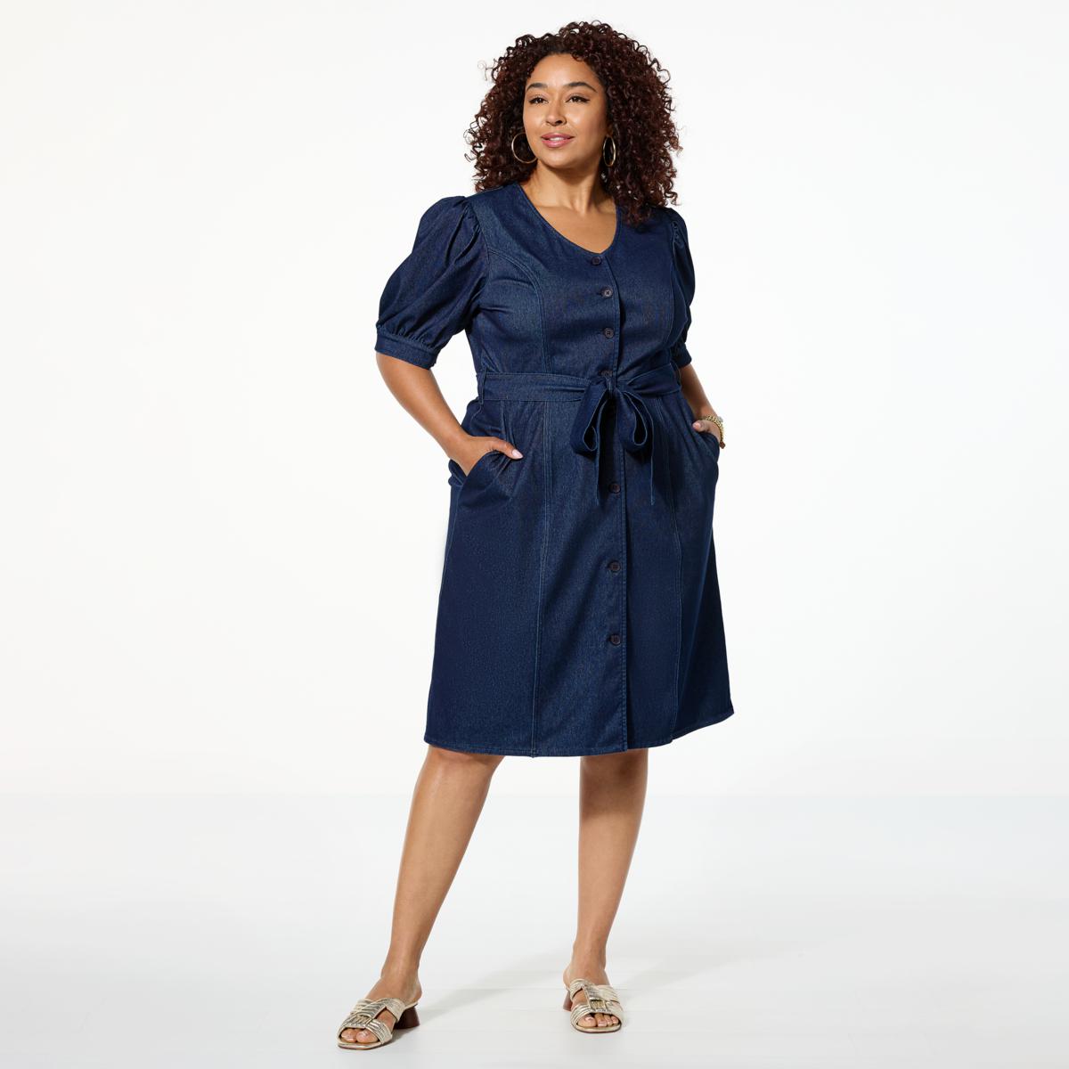 C Wonder Wonder Stretch Knit Denim Dress | HSN
